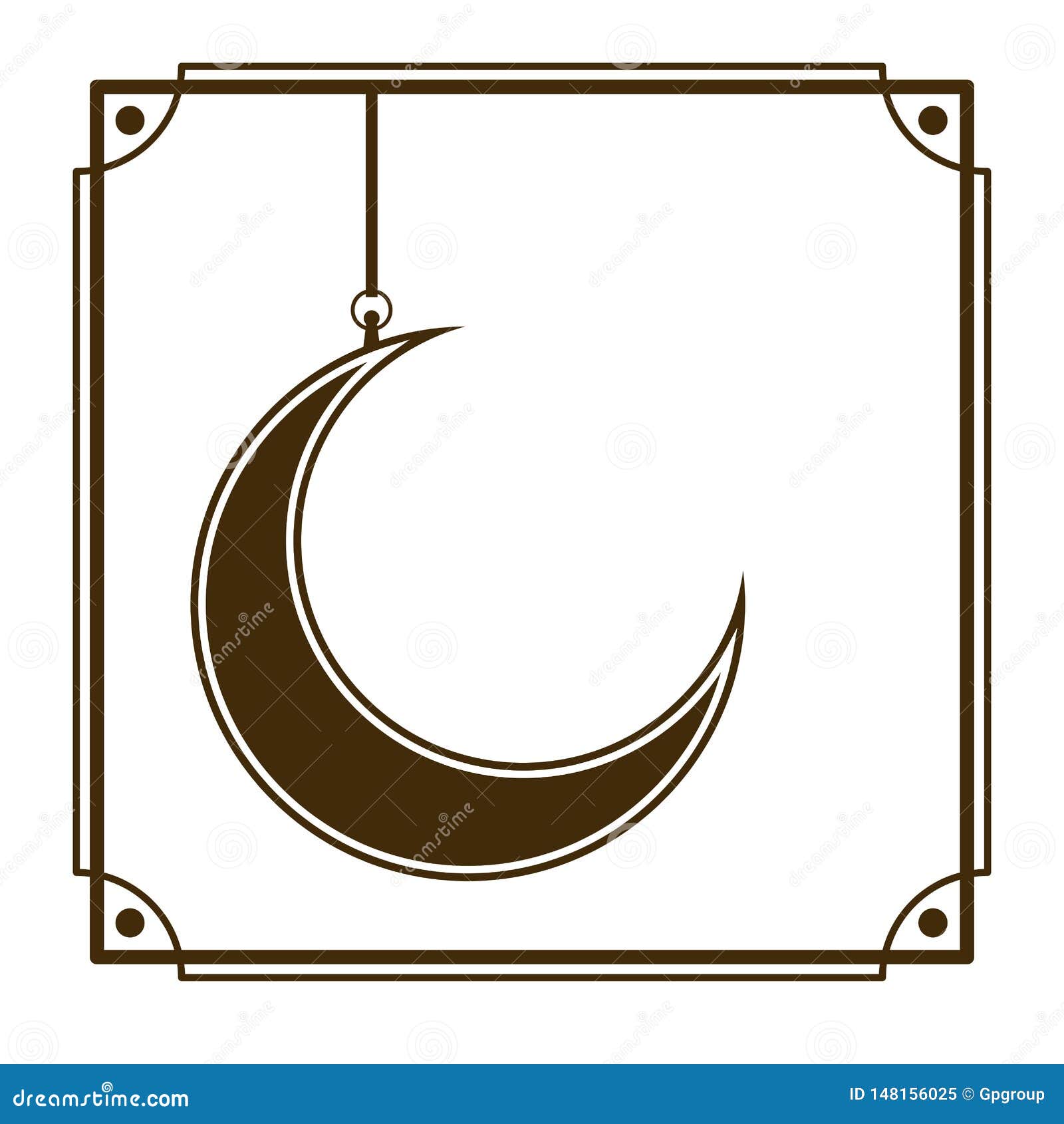 Moon Hanging Isolated Icon Vector Stock Vector - Illustration of ...