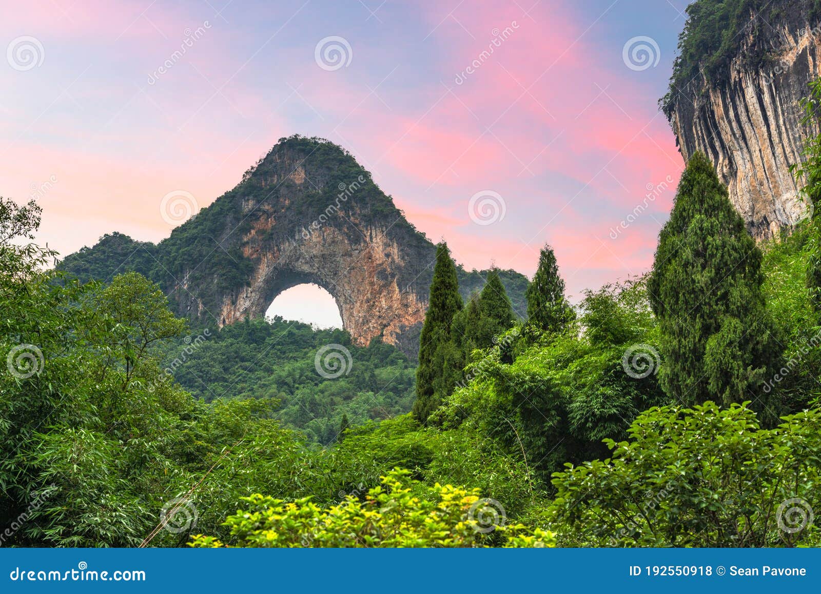 Moon Hill, Yangshuo, China stock photo. Image of karst - 192550918