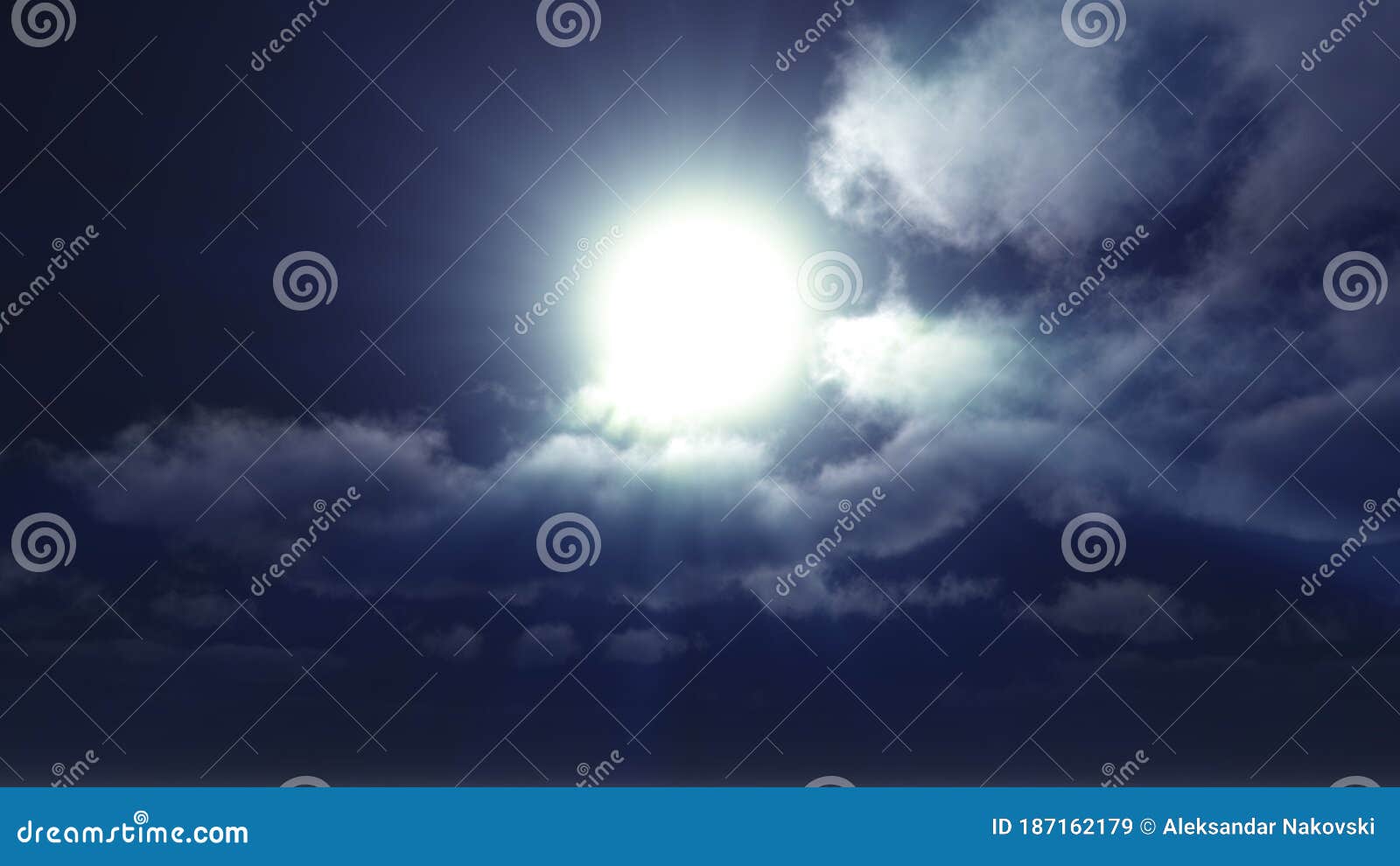 Moon Horror Clouds at Night Stock Illustration - Illustration of ...