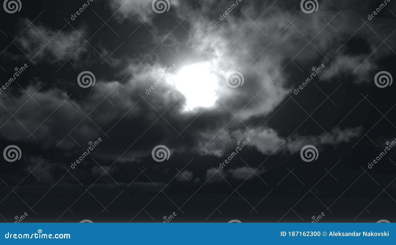 Moon Horror Clouds at Night Stock Illustration - Illustration of ...
