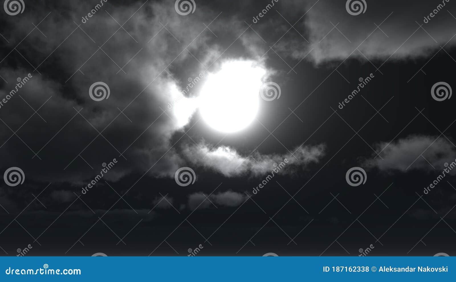 Moon Horror Clouds at Night Stock Illustration - Illustration of ...