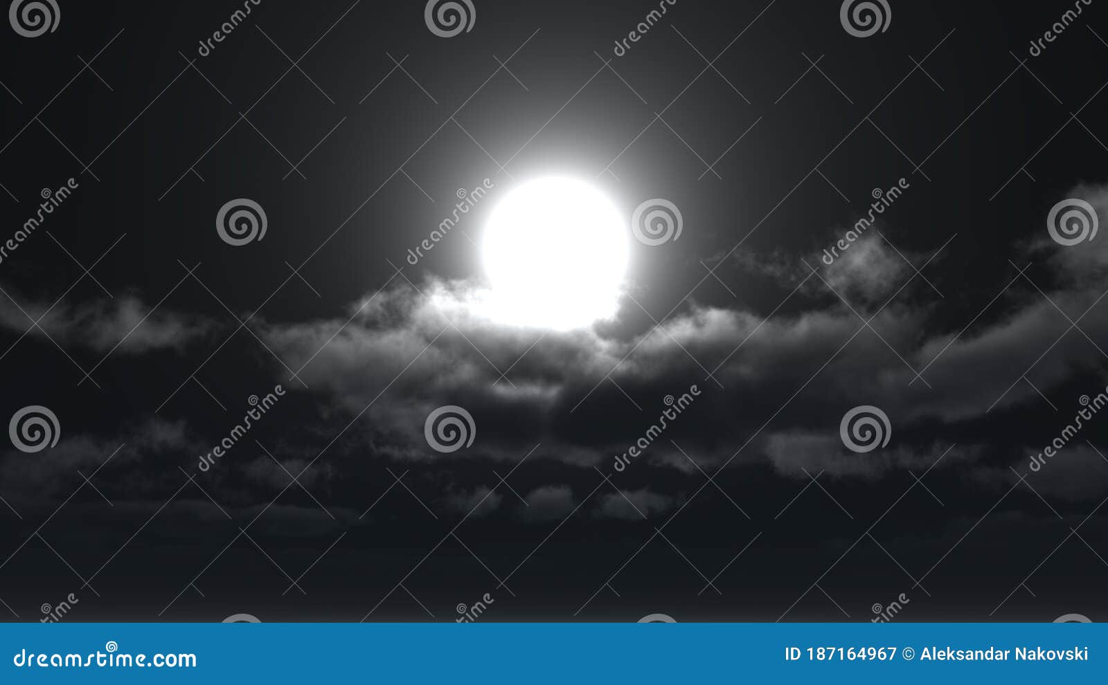 Moon Horror Clouds at Night Stock Illustration - Illustration of bright ...