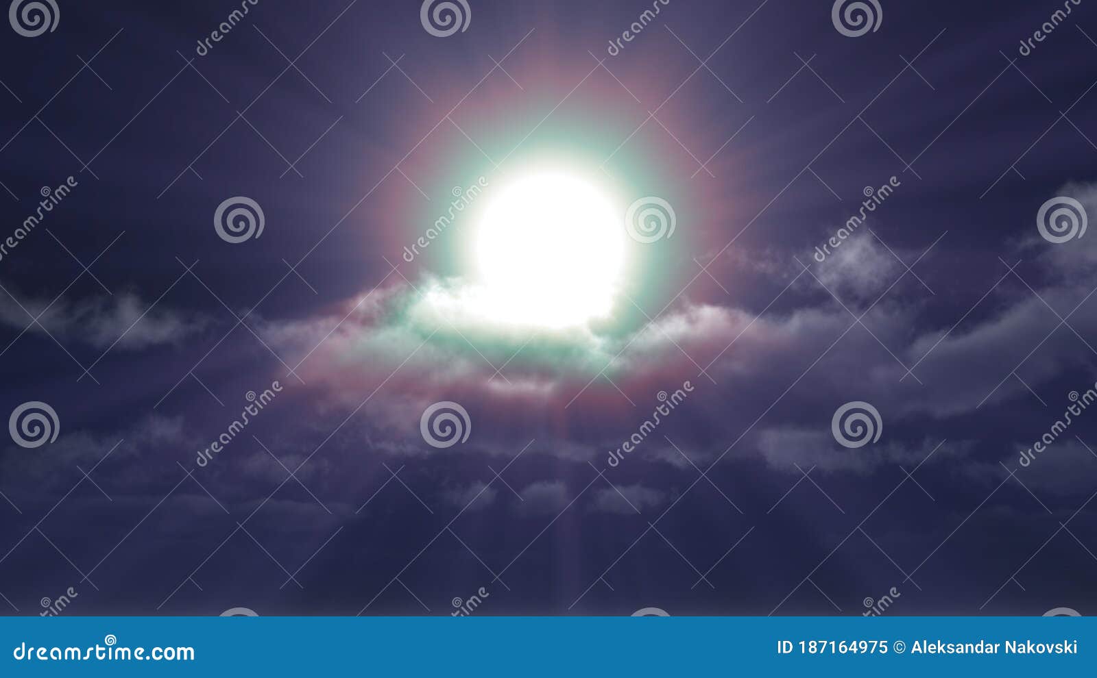 Moon Horror Clouds at Night Stock Illustration - Illustration of ...
