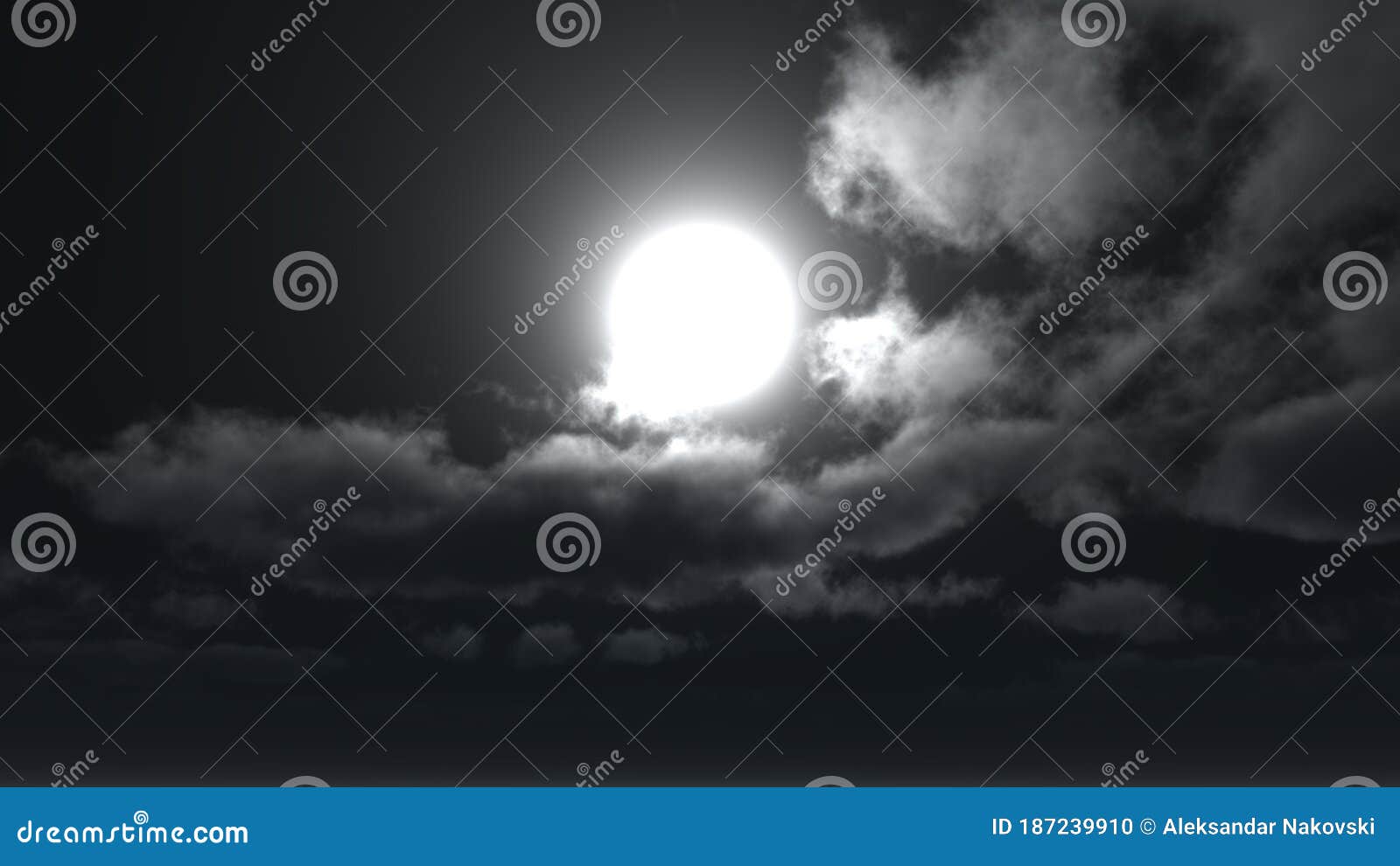 Moon Horror Clouds at Night Stock Photo - Image of white, mysterious ...