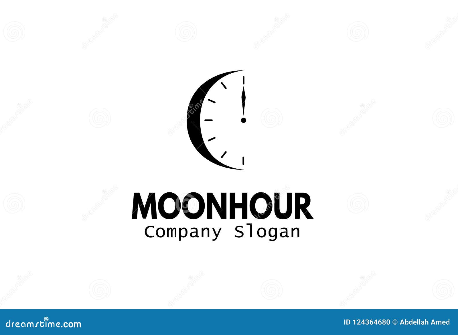 Moon Hour Logo Design Illustration Stock Vector - Illustration of logo ...