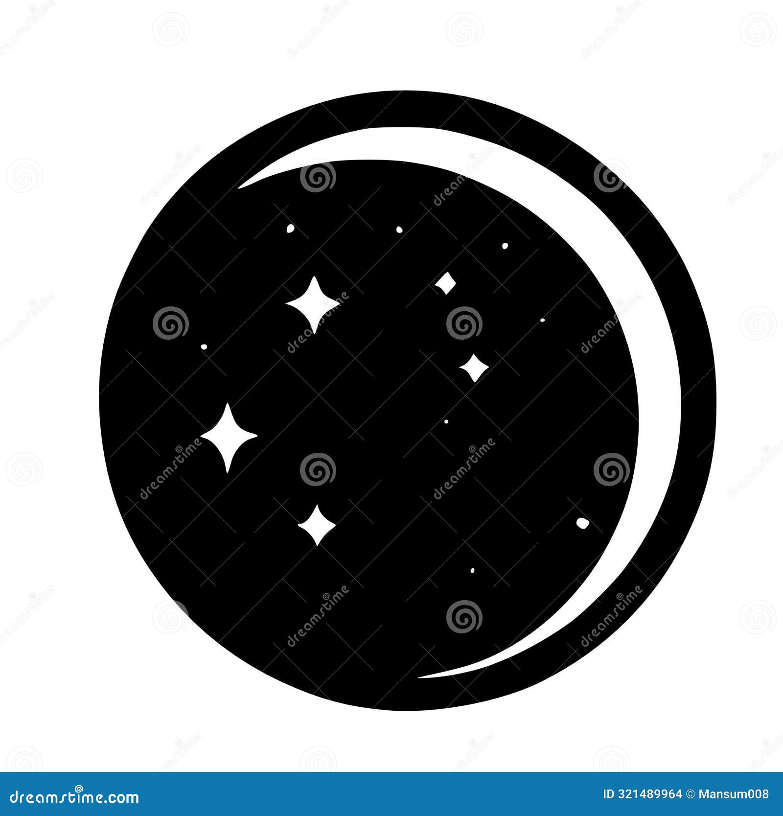 Moon Icon. Black Illustration of Moon Icon Isolated for White Stock ...