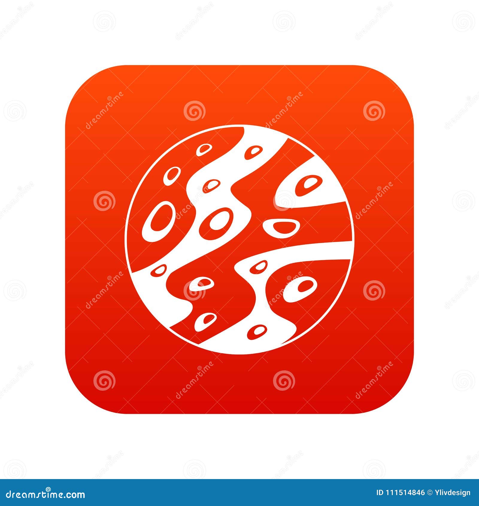 Moon icon digital red stock vector. Illustration of icon - 111514846