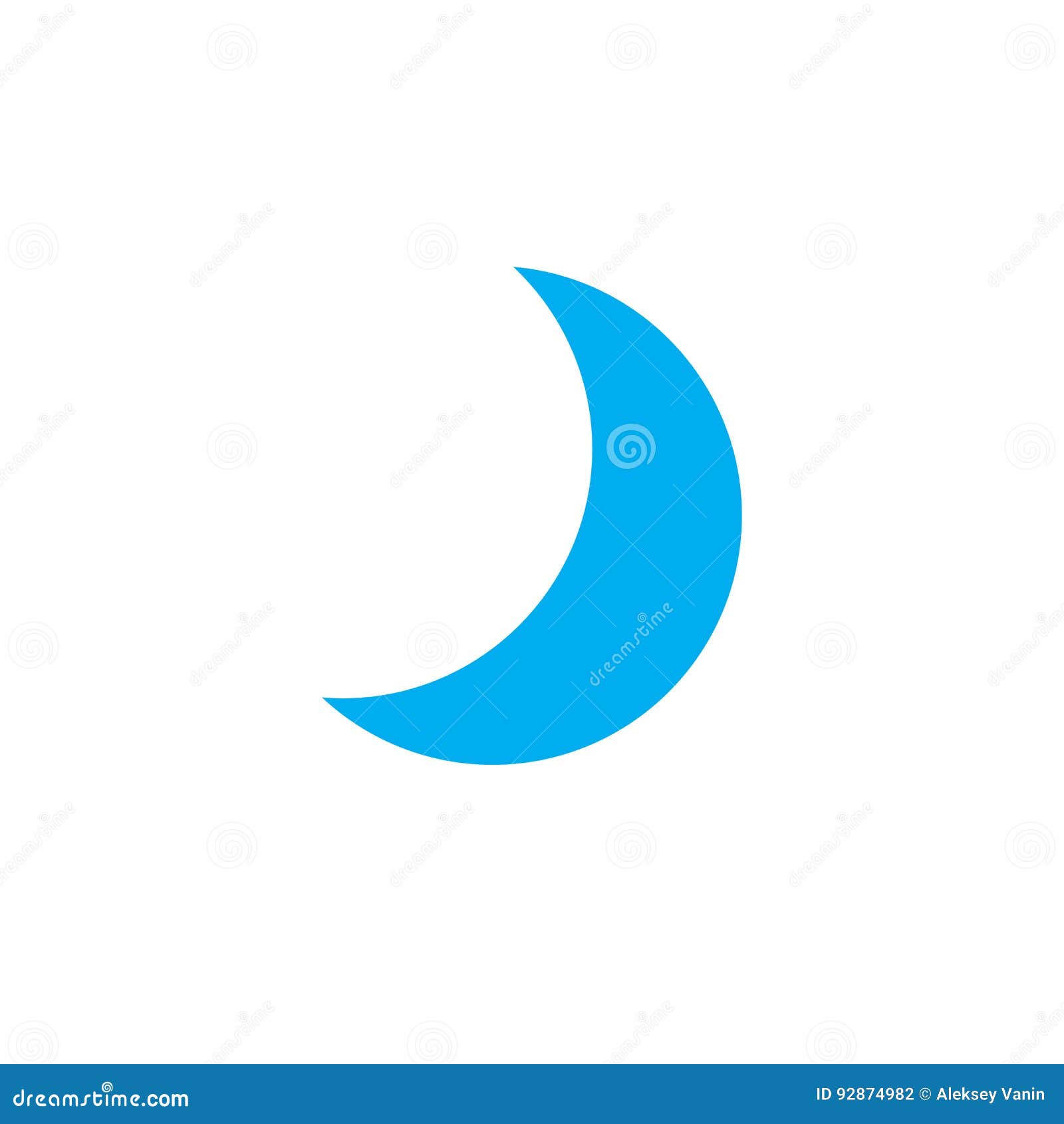 Moon Icon Isolated on White Background. Vector Illustration. Stock ...
