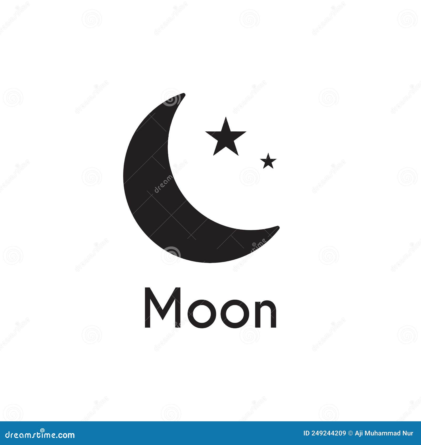 Moon Icon Logo Vector Design Stock Illustration - Illustration of ...