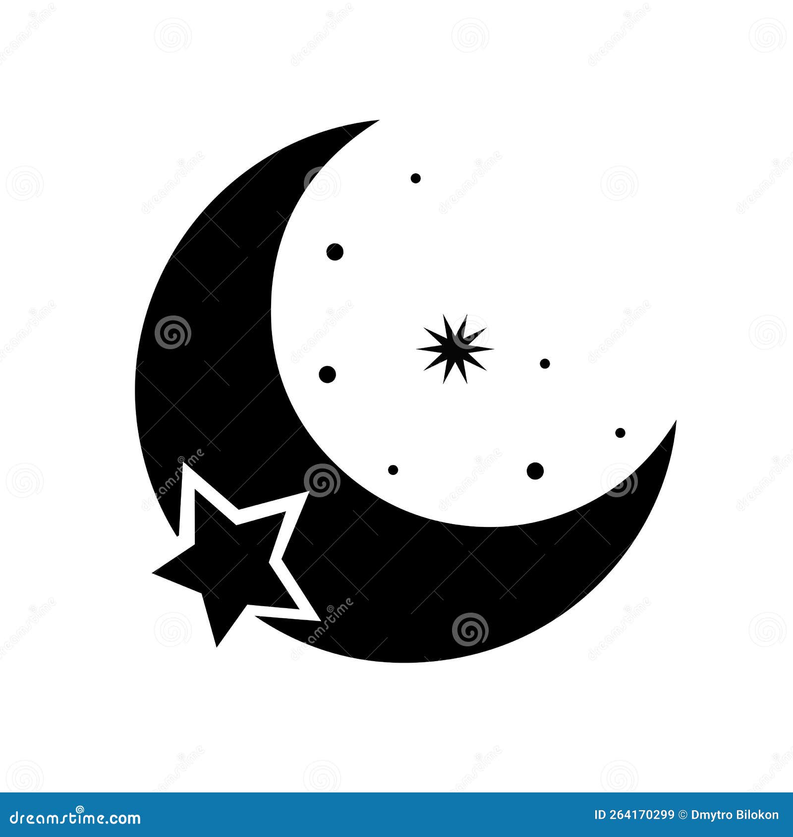 Moon Icon Night is a Symbol Vector Stock Vector - Illustration of ...