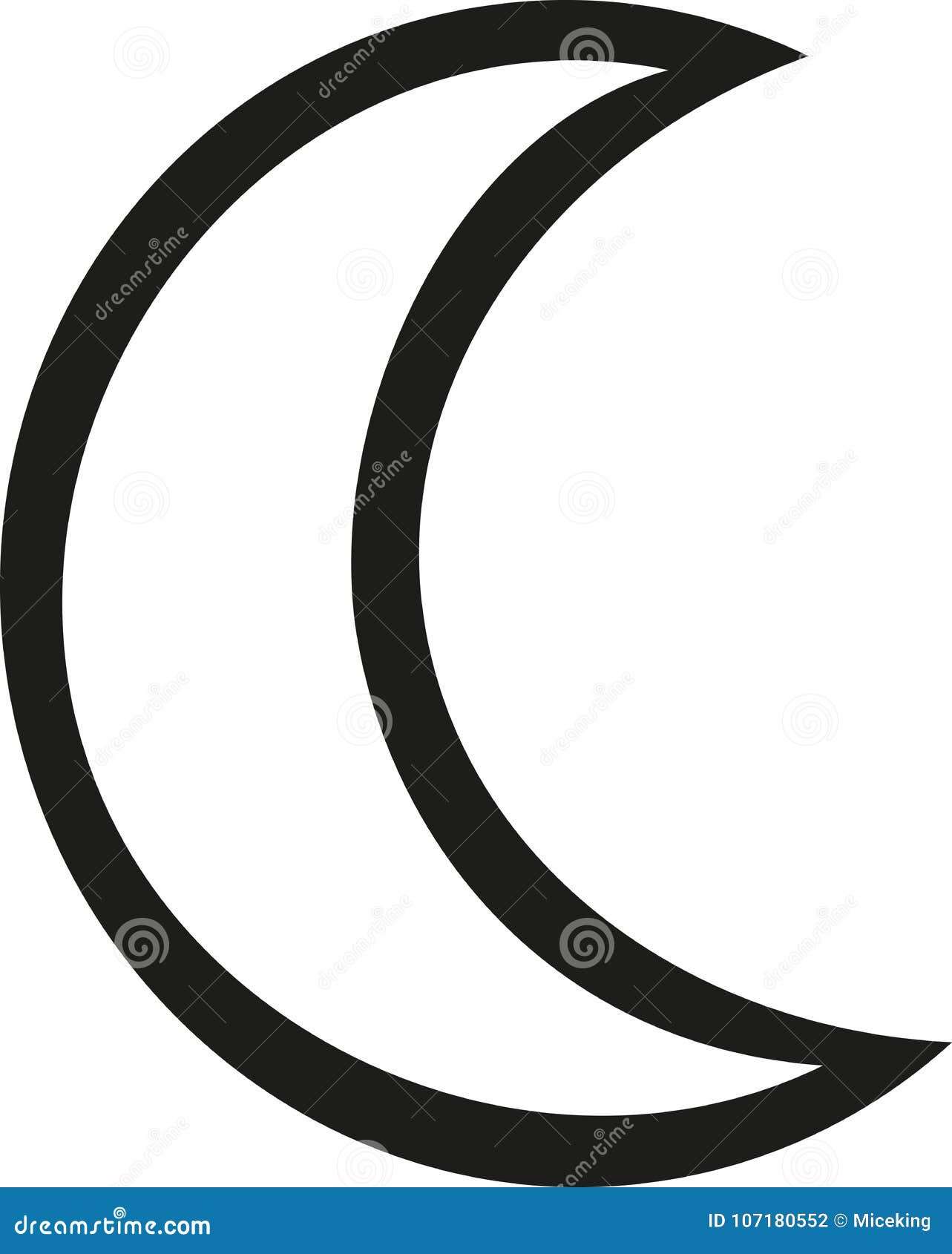 Moon icon outline stock vector. Illustration of moon - 107180552