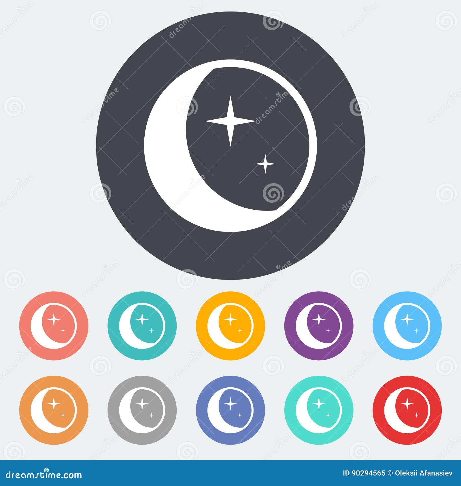 Moon icon. stock vector. Illustration of clear, painting - 90294565