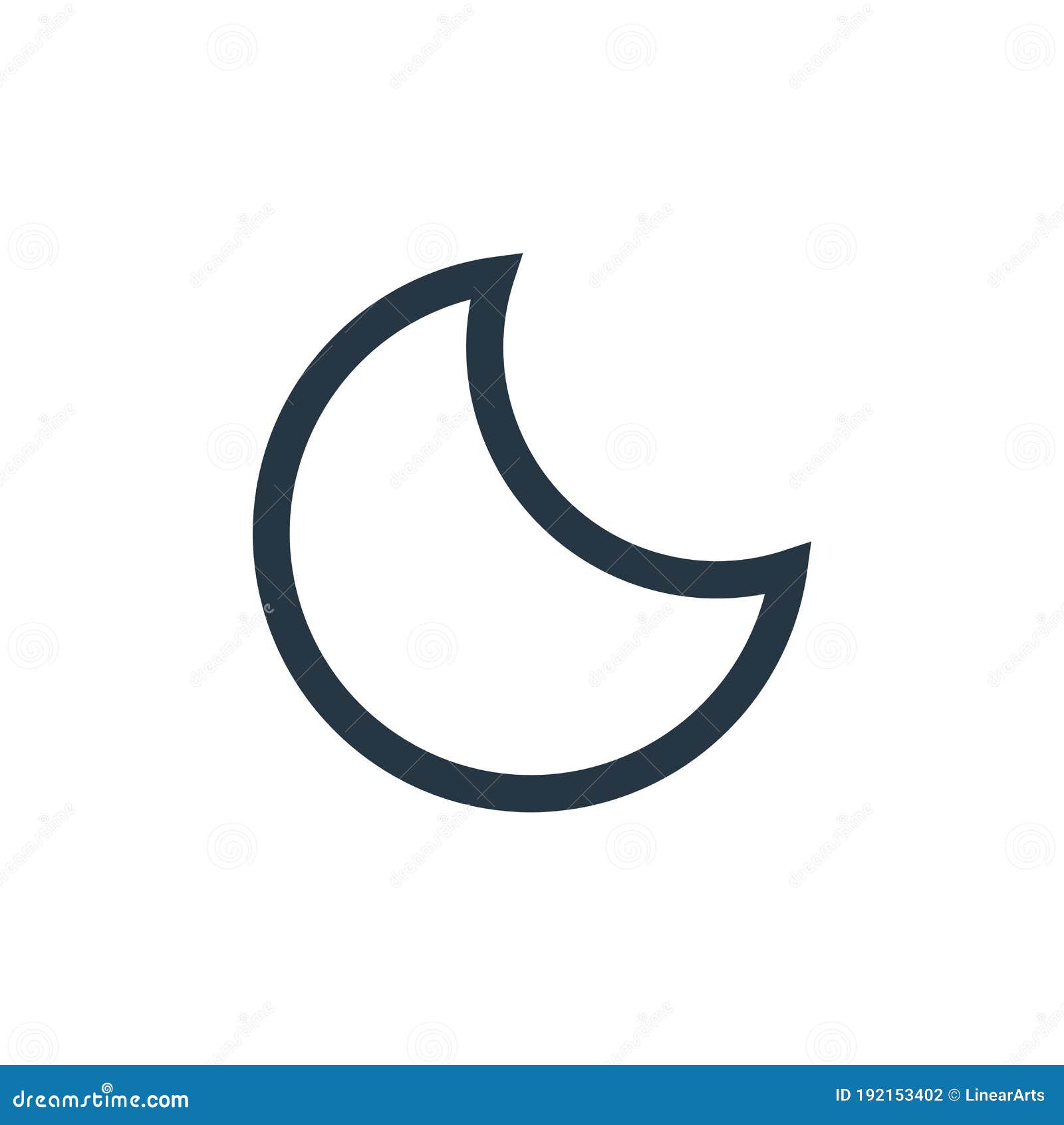 Moon Icon Vector from Basic Ui Concept. Thin Line Illustration of Moon ...