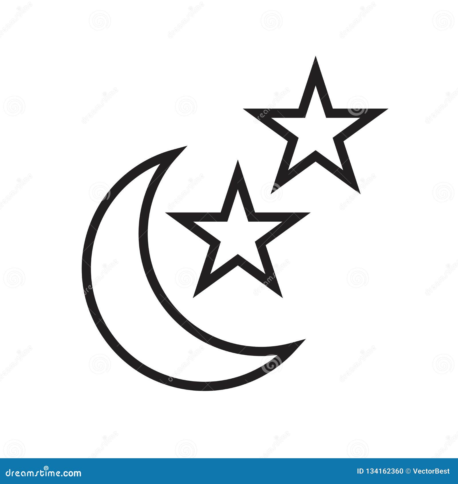 Moon Icon Vector Sign and Symbol Isolated on White Background Stock ...