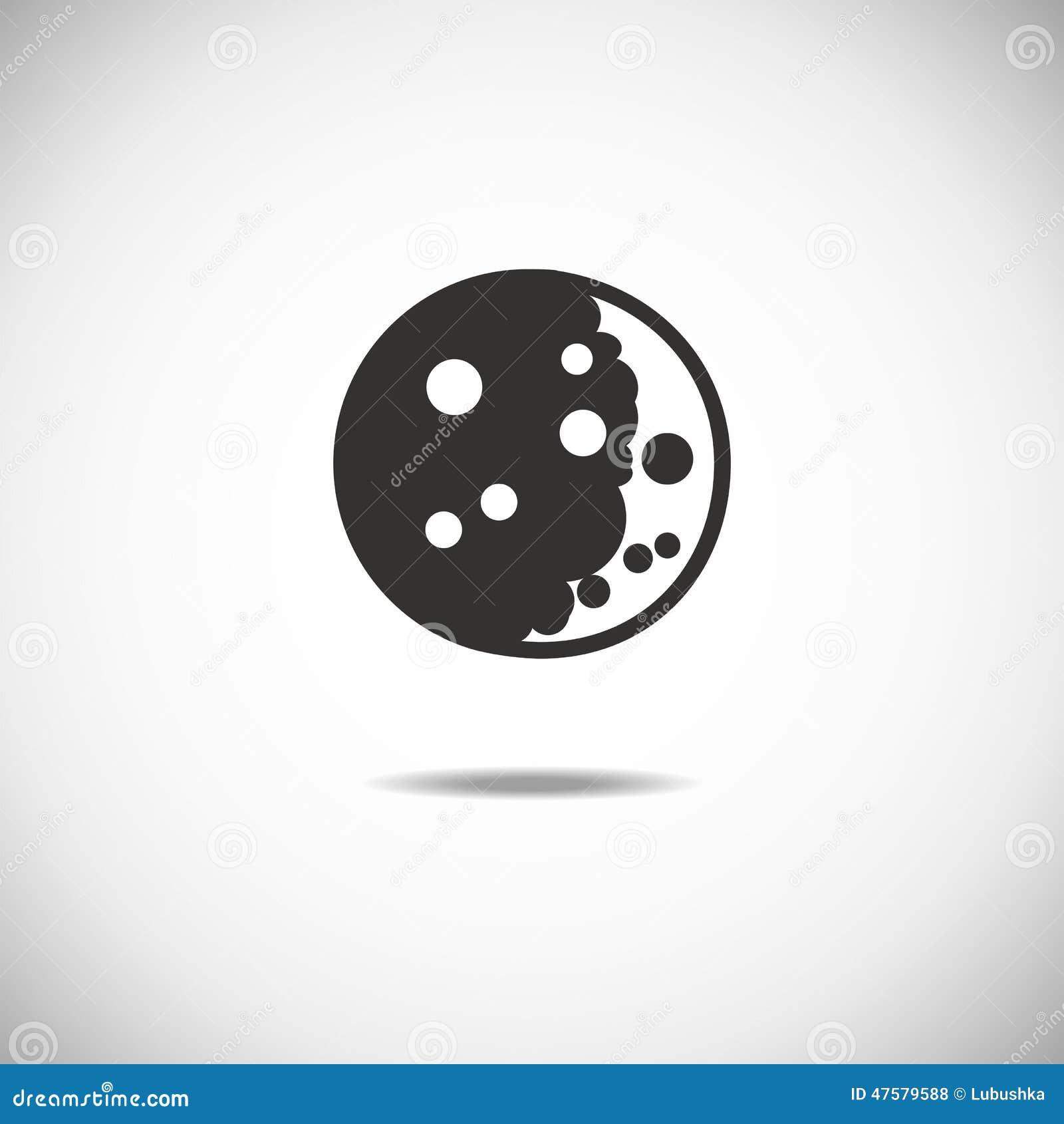 Moon icon stock vector. Illustration of painting, icon - 47579588