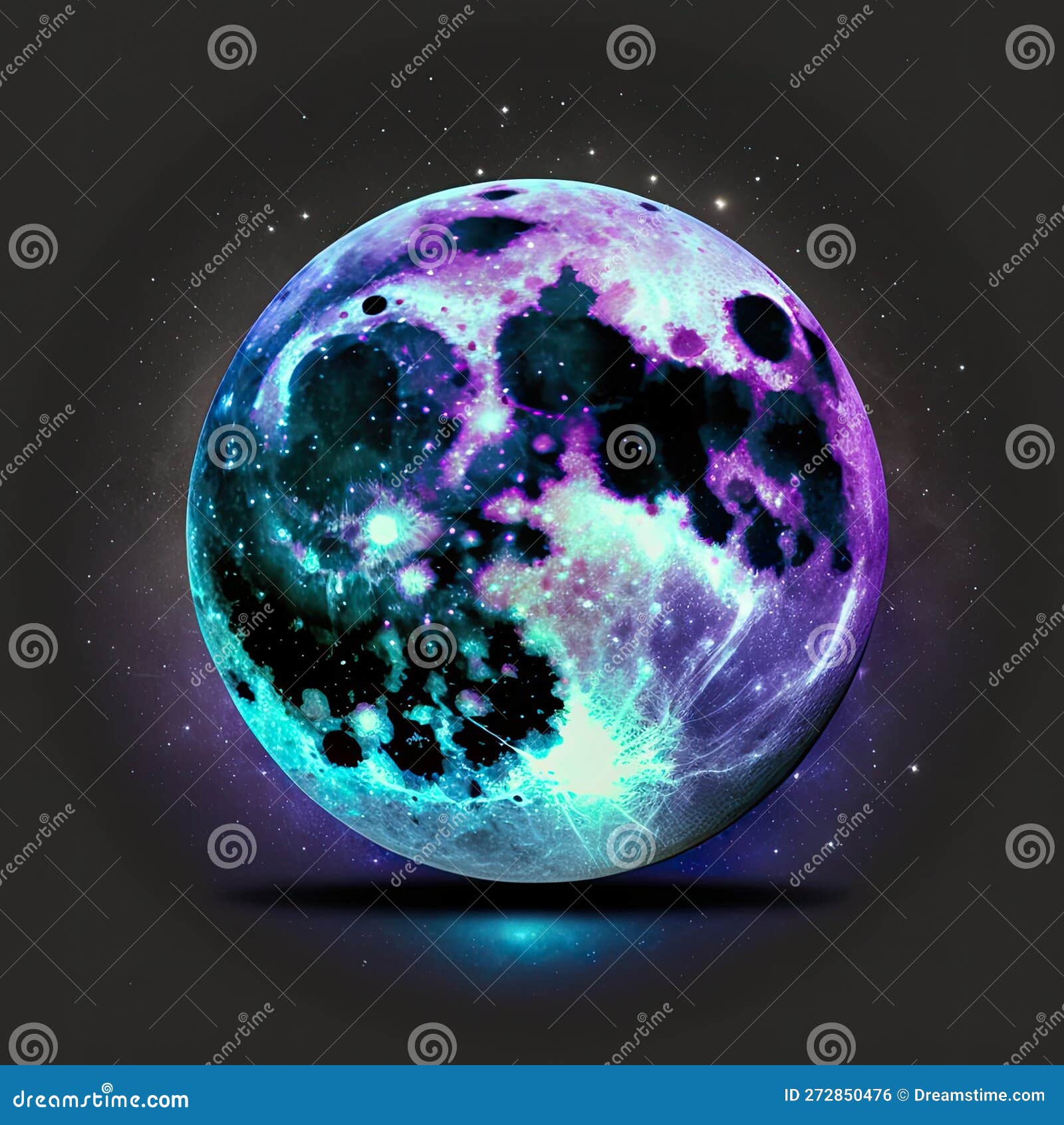 A Purple-hued Moon in the Night Sky Stock Illustration - Illustration ...