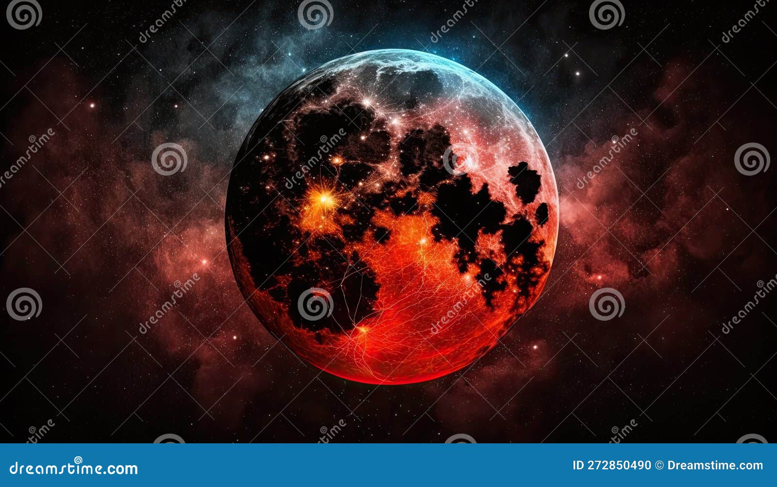 Shades of Red on the Full Moon Stock Illustration - Illustration of ...