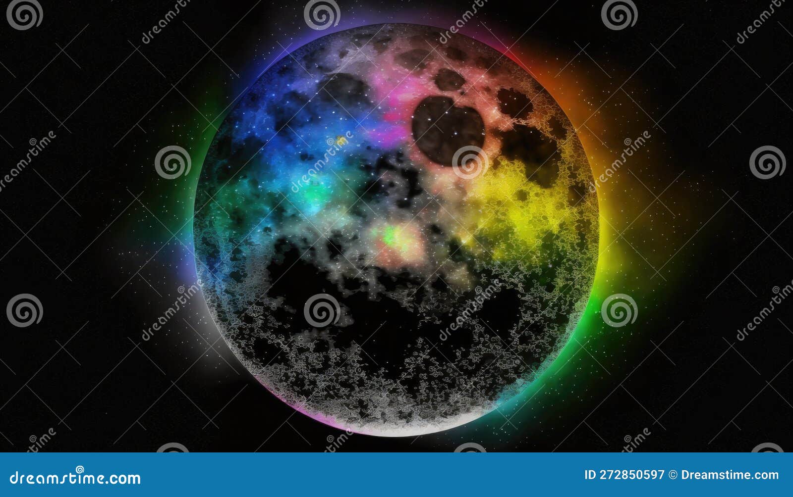 The Spectrum of Colors on the Moon Stock Illustration - Illustration of ...
