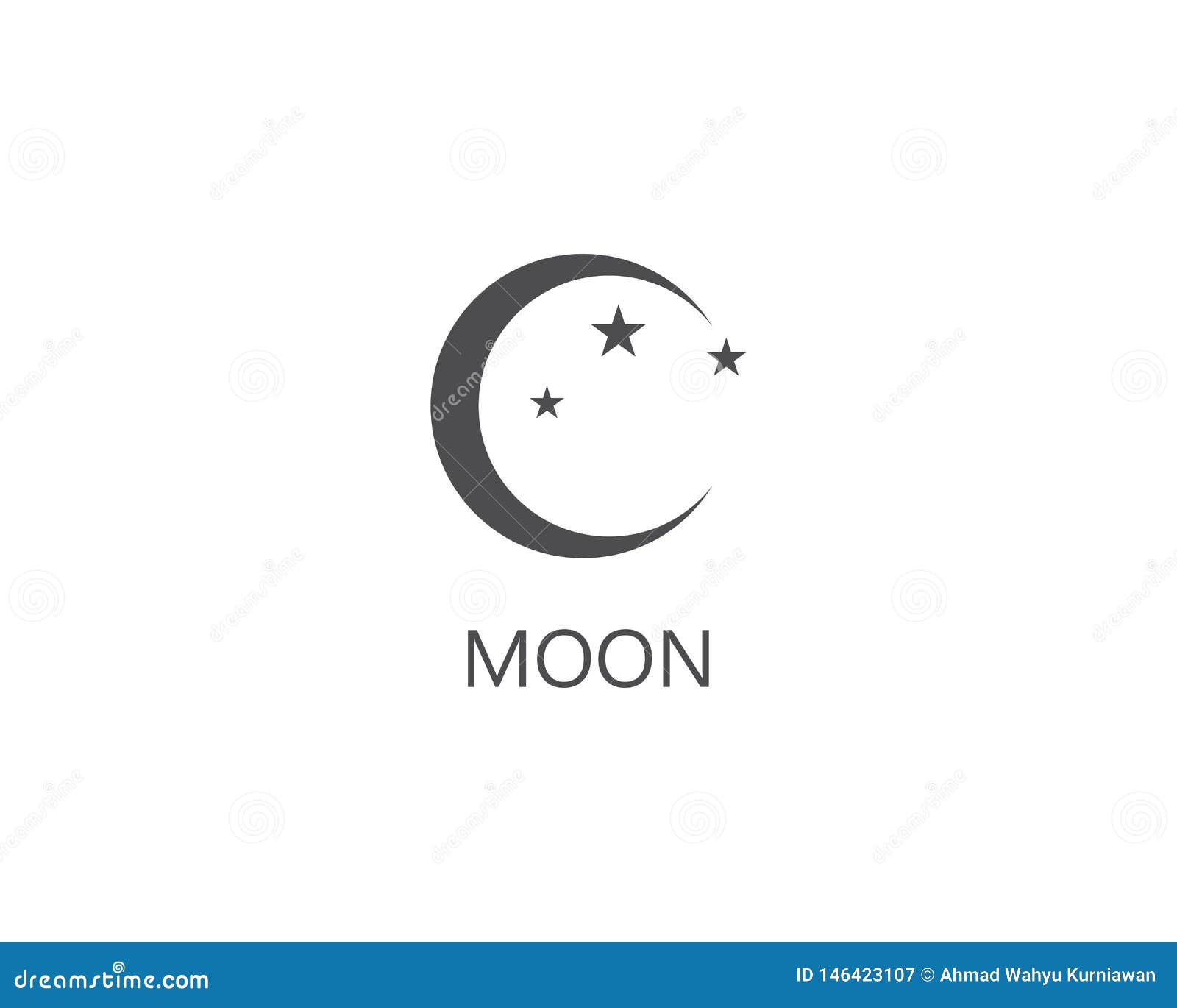 Moon ilustration logo stock vector. Illustration of isolated - 146423107