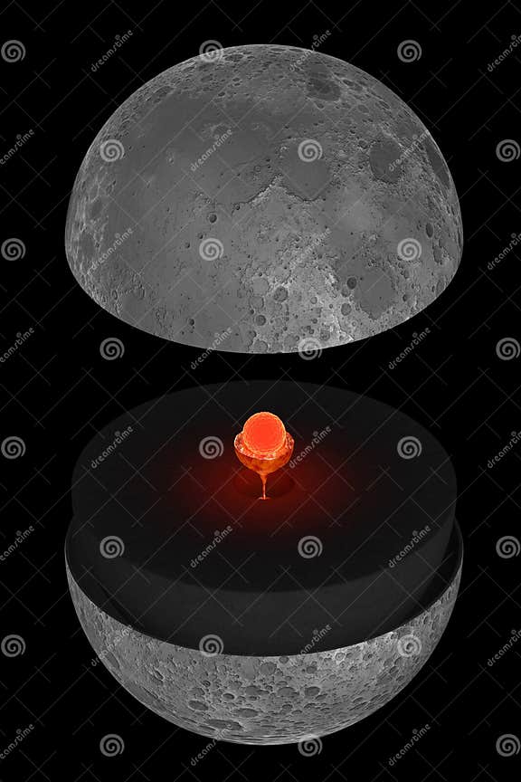 Moon, internal structure stock illustration. Illustration of core ...