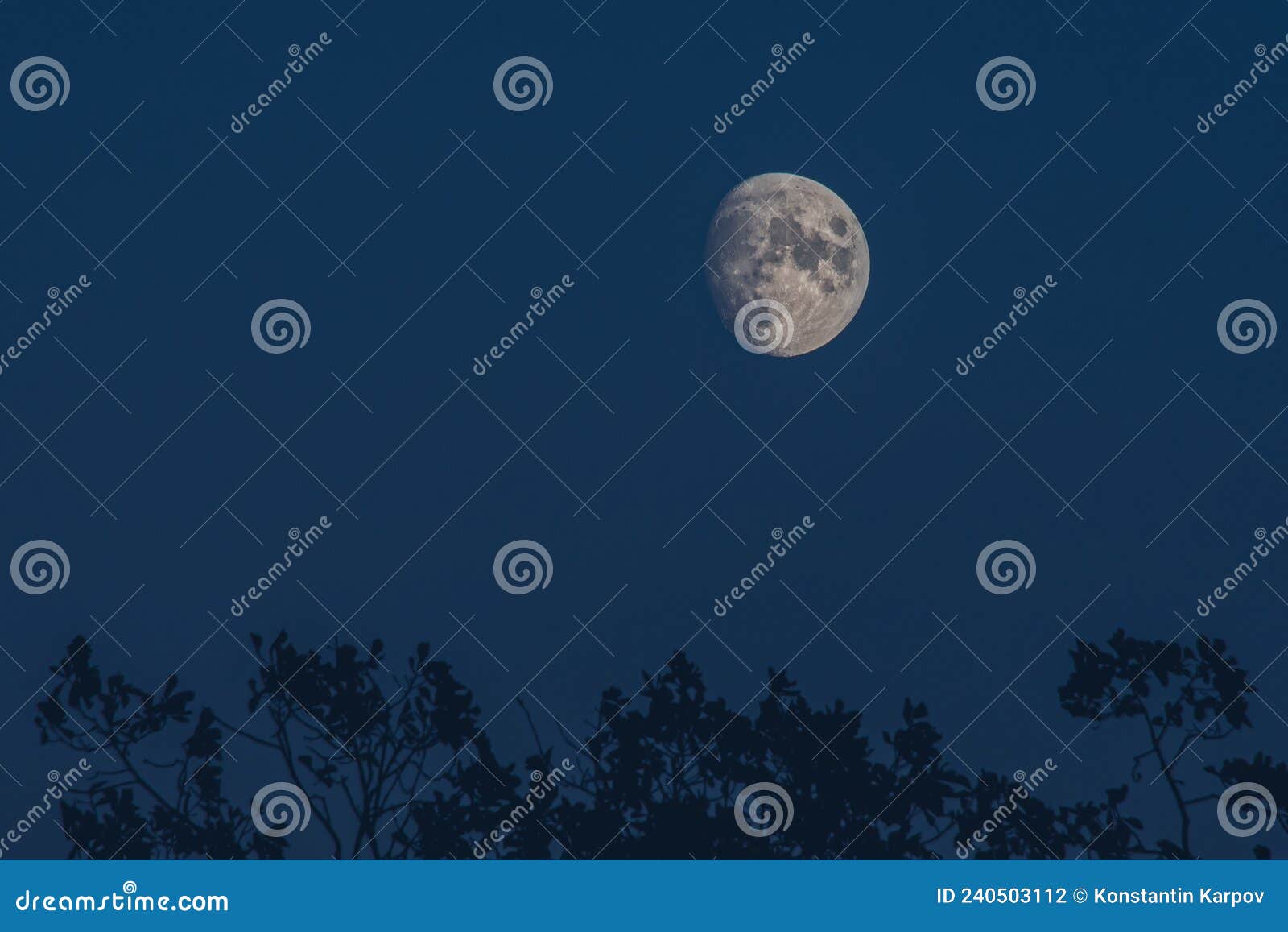 Moon Isolated in Dark Night Sky without Visible Stars Stock Photo ...
