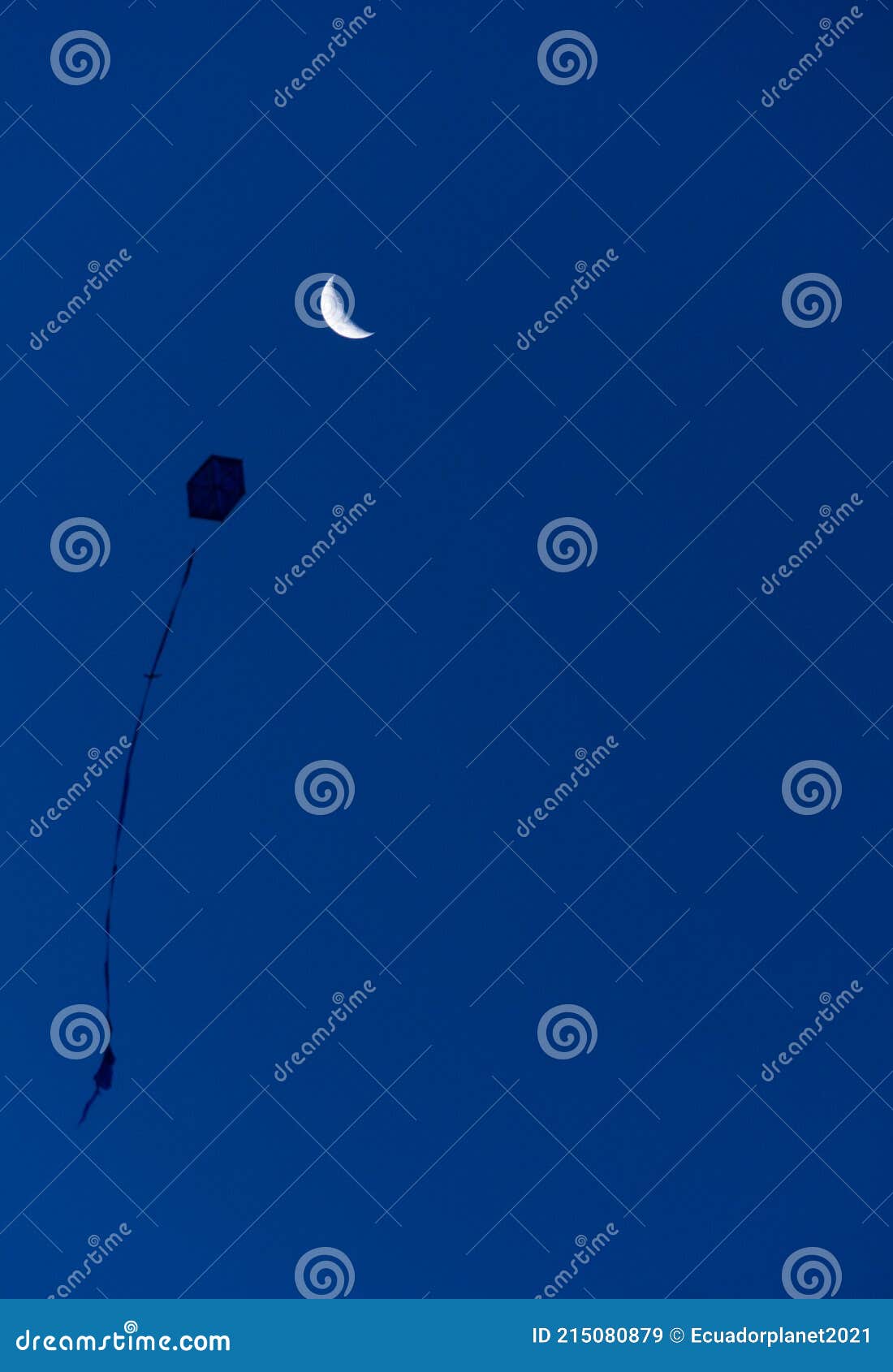 Moon with kite in the sky stock image. Image of circle - 215080879