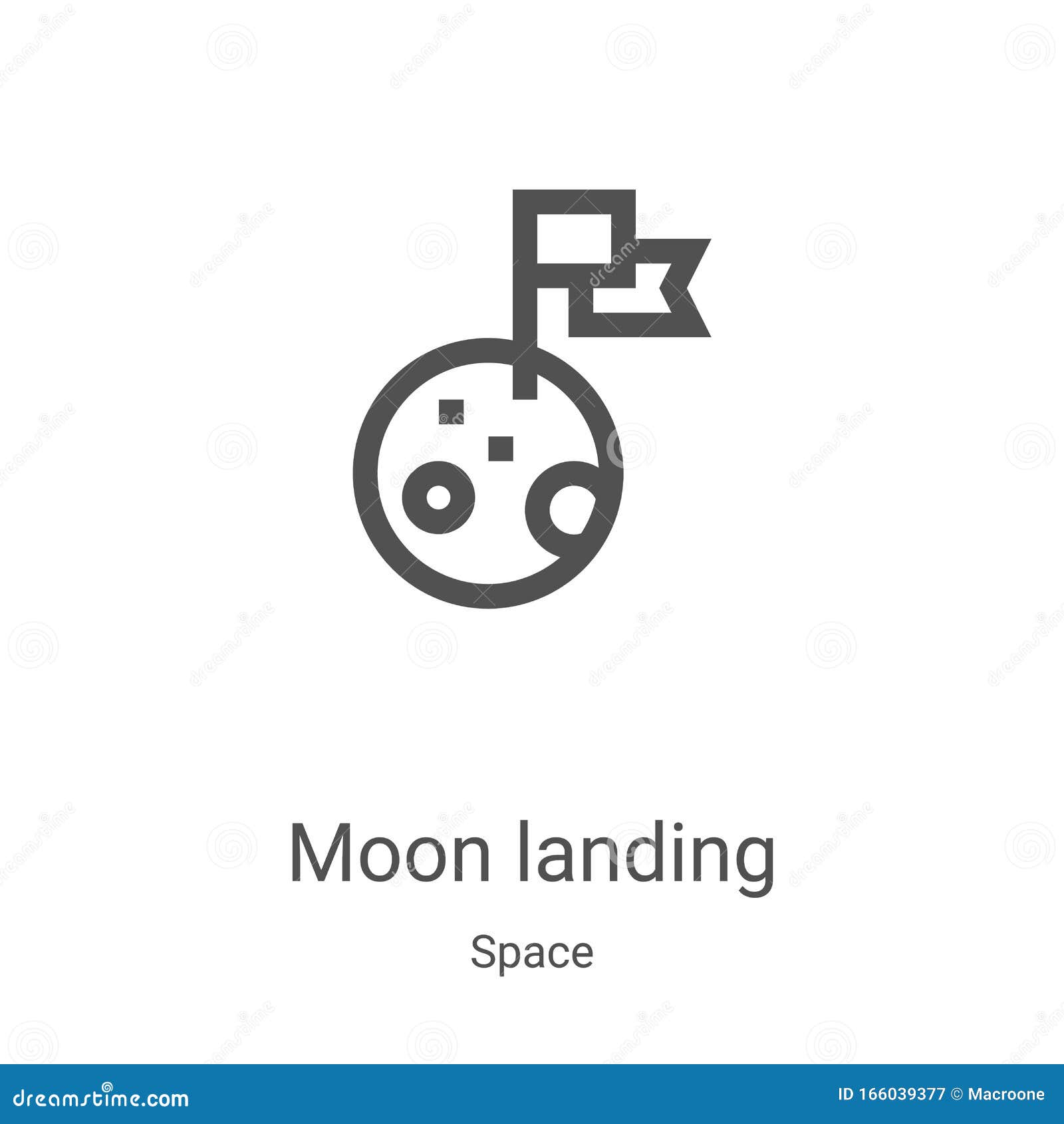 Moon Landing Icon Vector from Space Collection. Thin Line Moon Landing ...