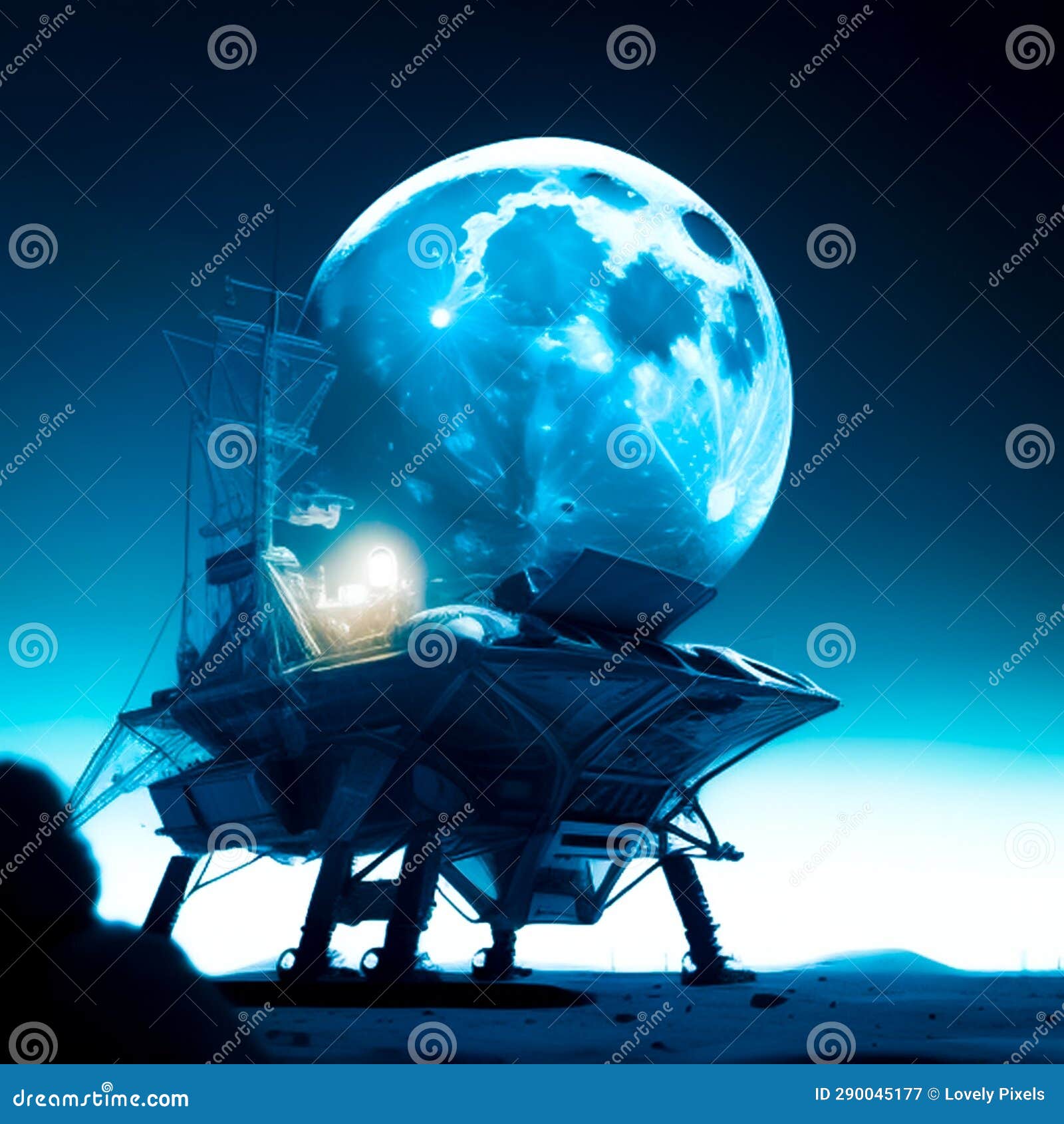 Moon Landing Space Ship 2050 Stock Image - Image of landing, space ...