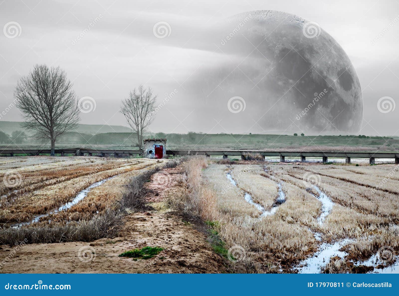Moon landscape stock image. Image of planet, reflection - 17970811