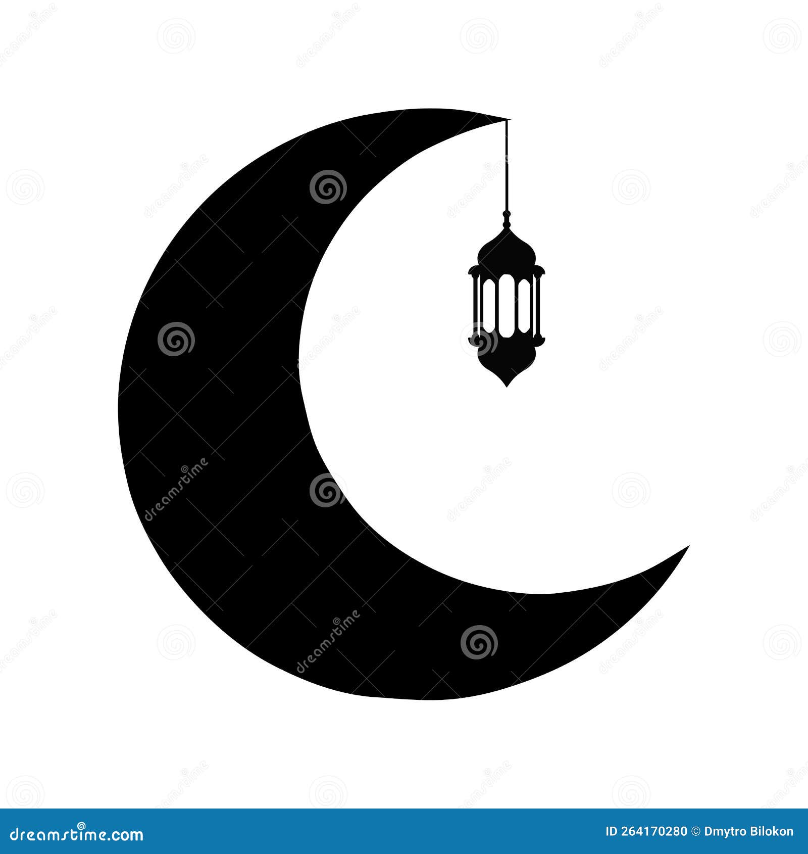 Moon with a Lantern on a String Stock Vector - Illustration of text ...