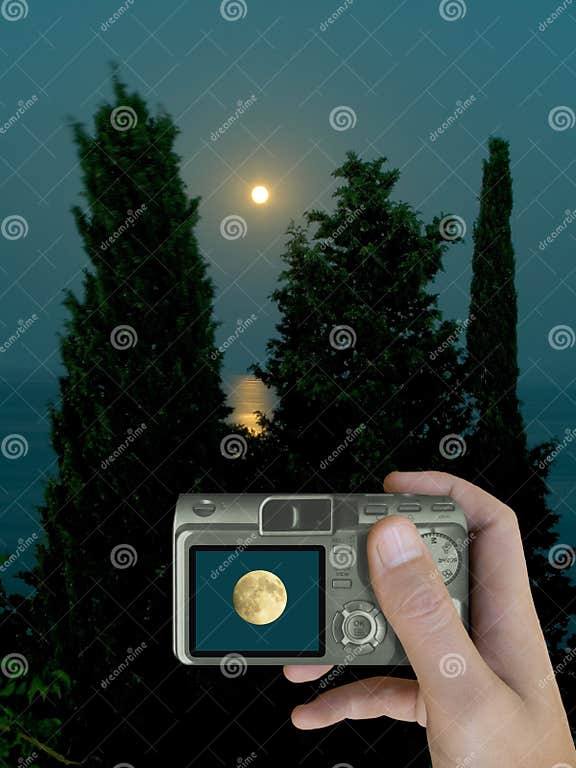 Moon on LCD stock photo. Image of flash, light, electronics - 1312750