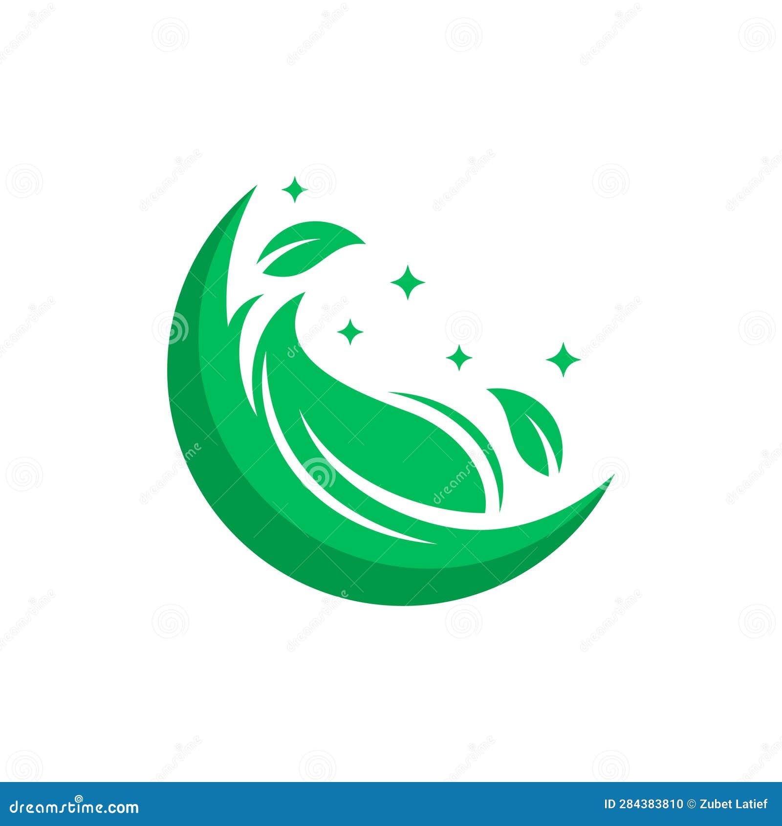 Moon Leaf Nature Illustration Vector Design Template, Suitable for Your ...