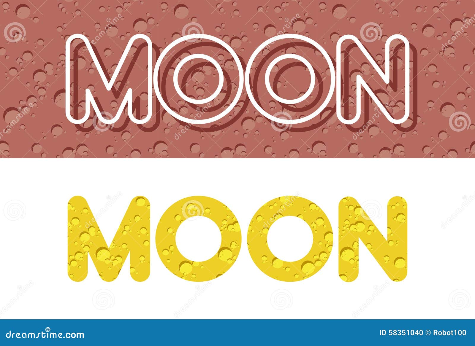 Moon. Letters from Lunar Yellow Texture Stock Vector - Illustration of ...