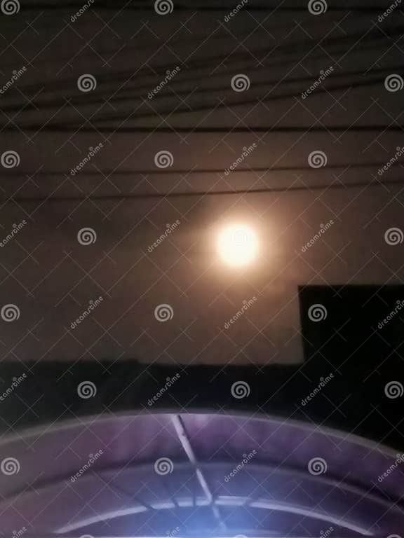 Moon light in the dark sky stock image. Image of night - 258513545