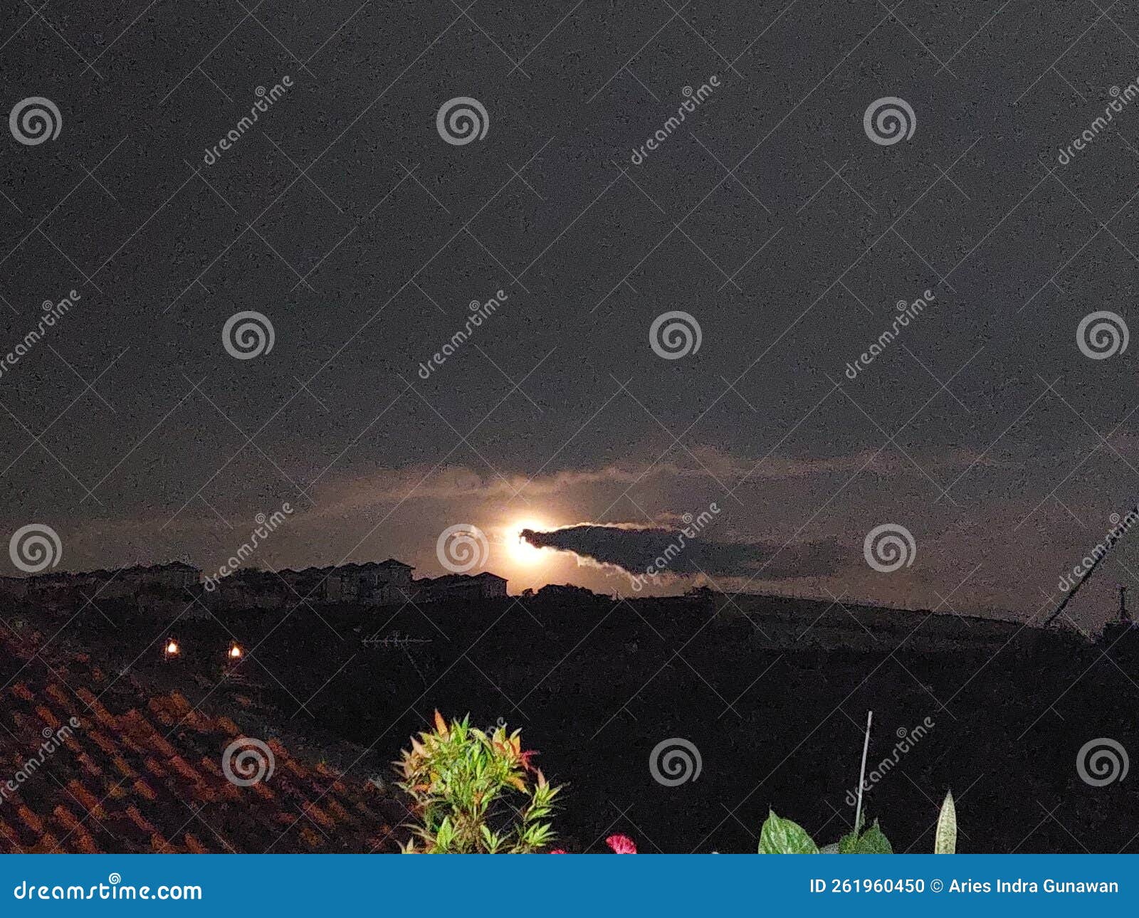 Moon Light in Night Dark Sky Stock Photo - Image of night, light: 261960450