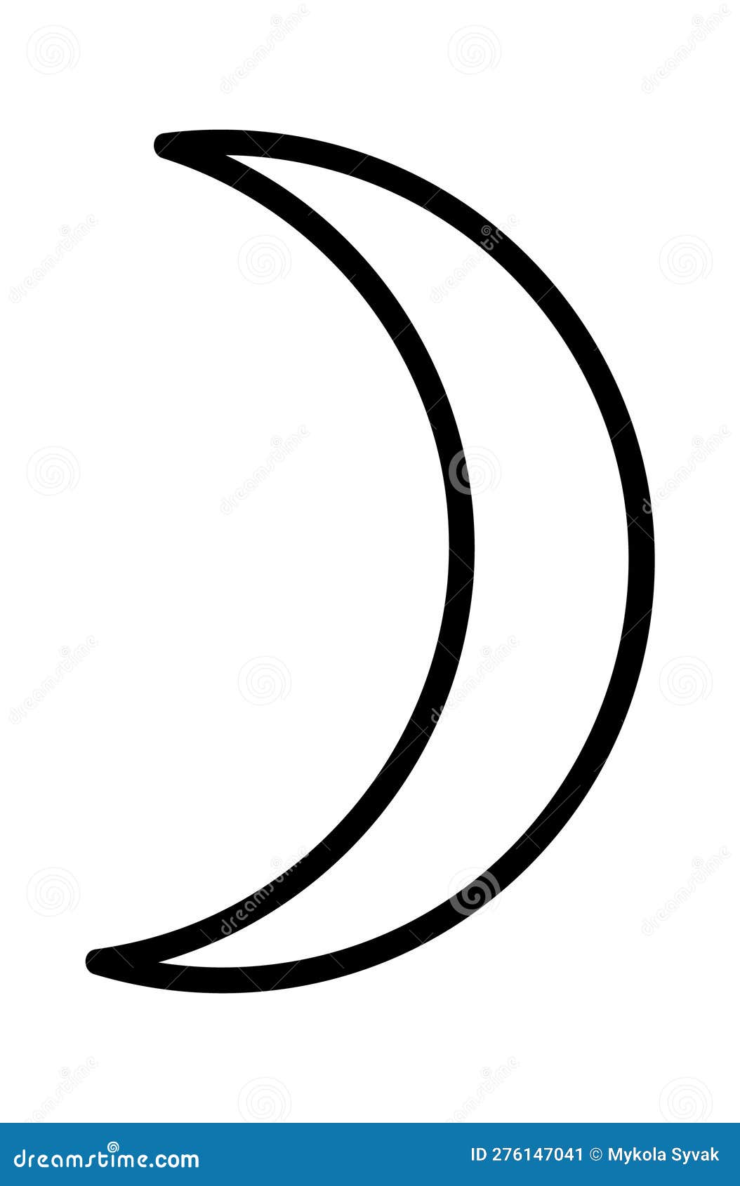 Moon Lined Icon stock vector. Illustration of line, vector - 276147041