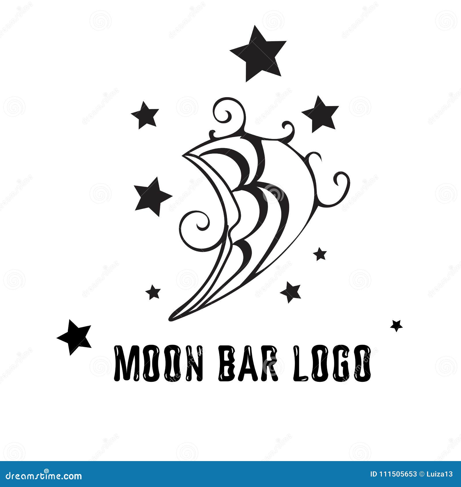Moon Logo for Bar, Cafe As Sign, Illustration Stock Illustration ...