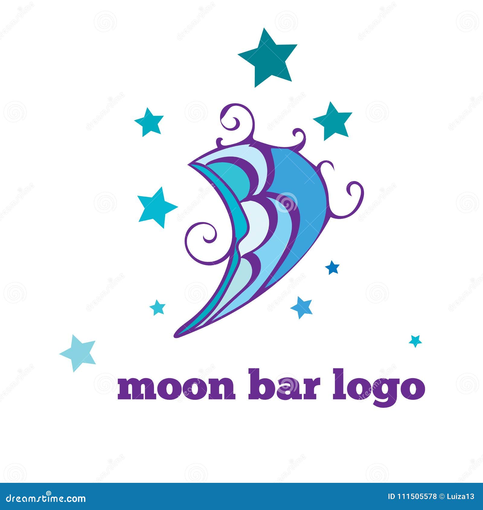 Moon Logo for Bar, Cafe As Sign, Vector Illustration Stock Vector ...