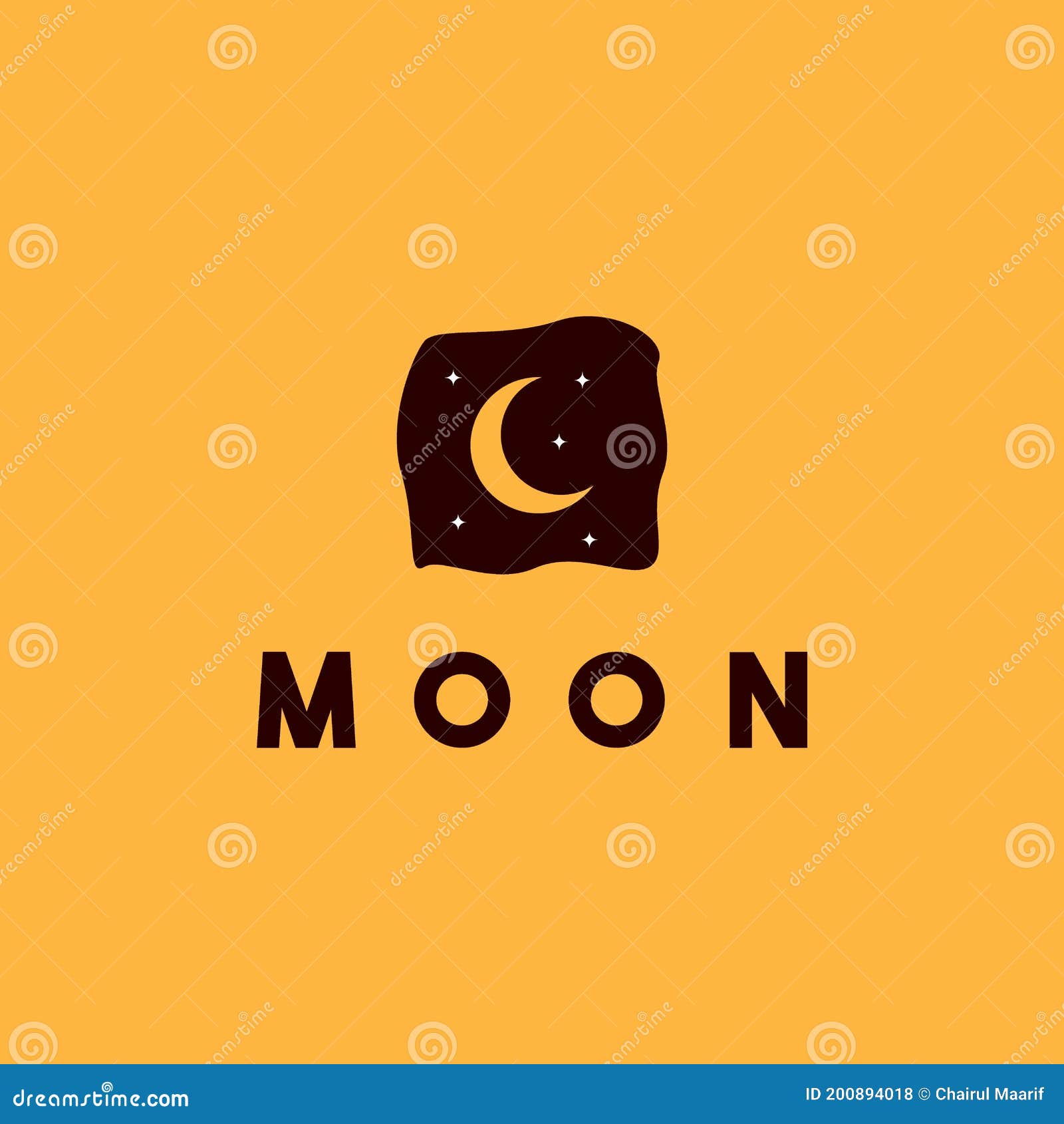 Moon Logo Design with Minimalist Style Stock Illustration ...