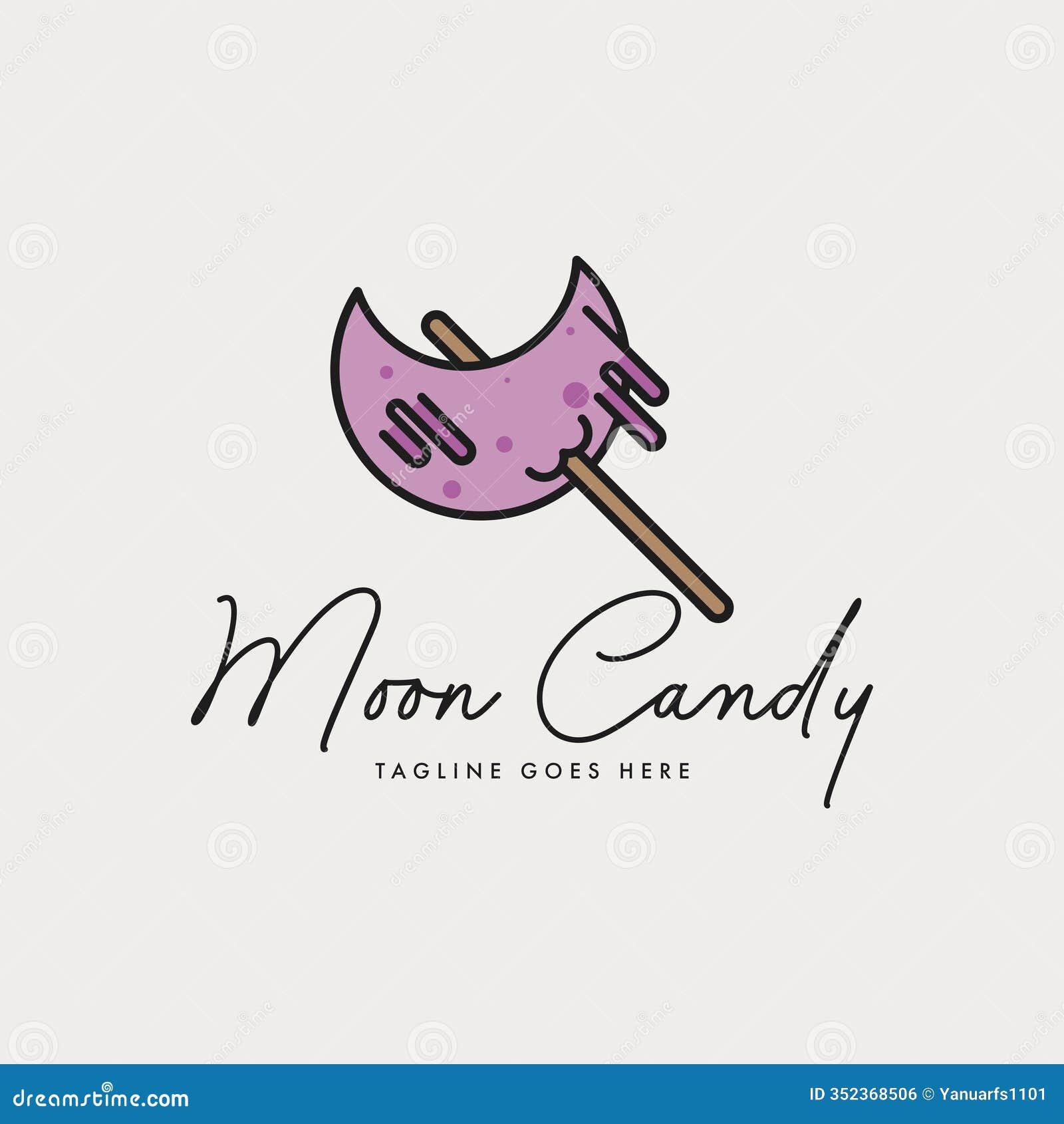 Moon Candy Logo Design Concept for Business Identity Template Stock ...