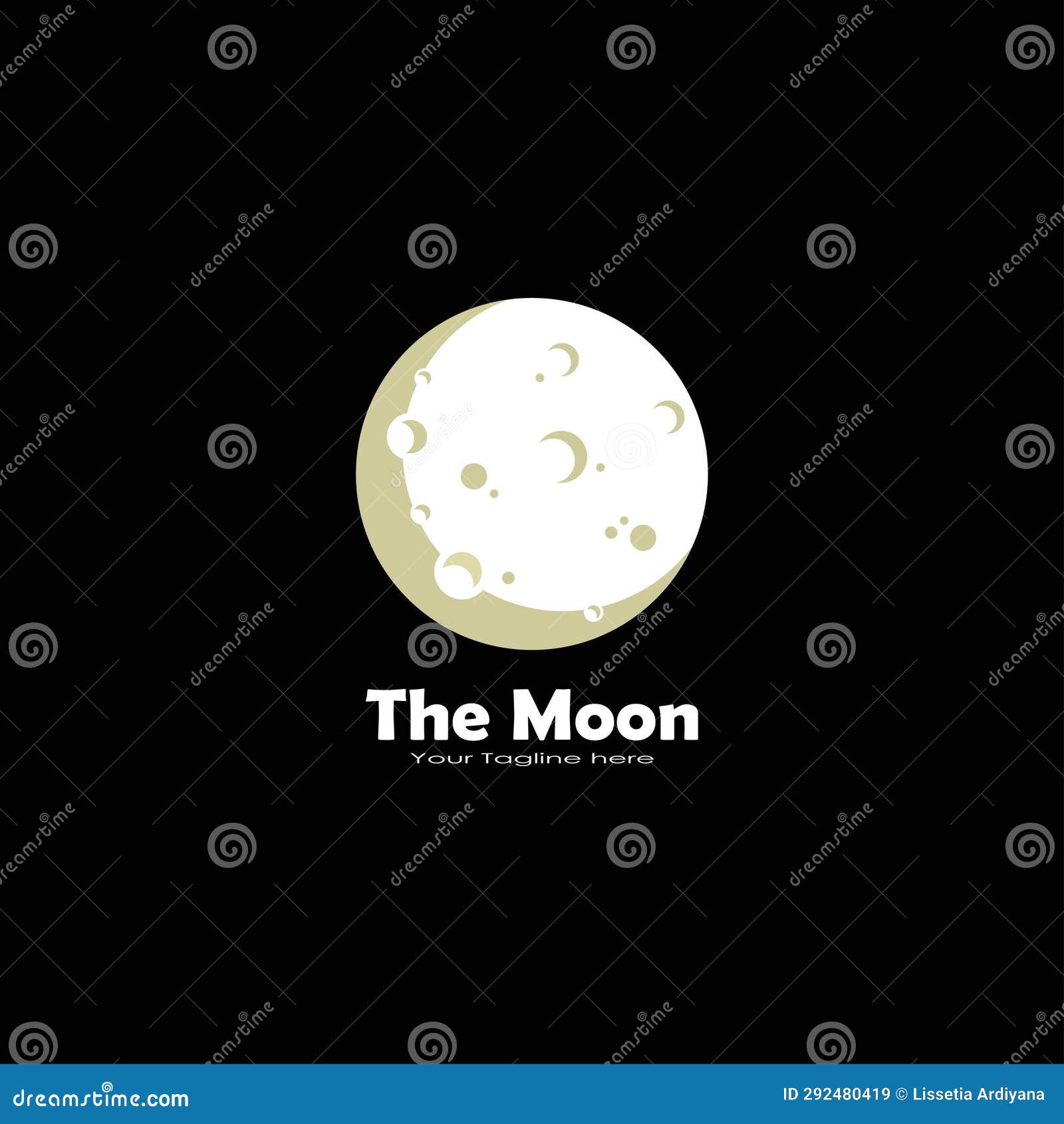 The Moon Logo Design Vector Graphics Stock Vector - Illustration of ...