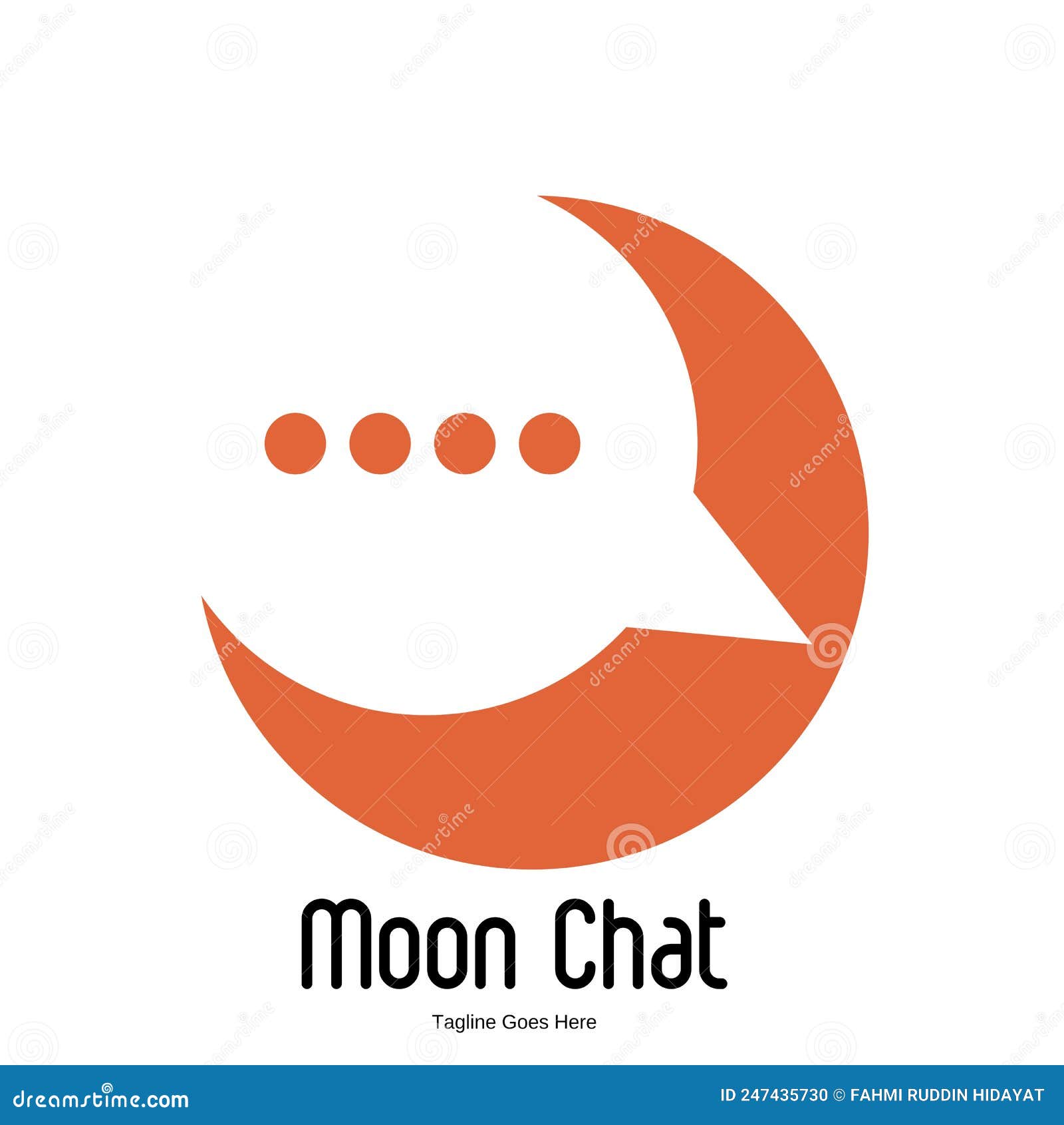 Moon Logo Merged with Chat Icon Stock Vector - Illustration of font ...