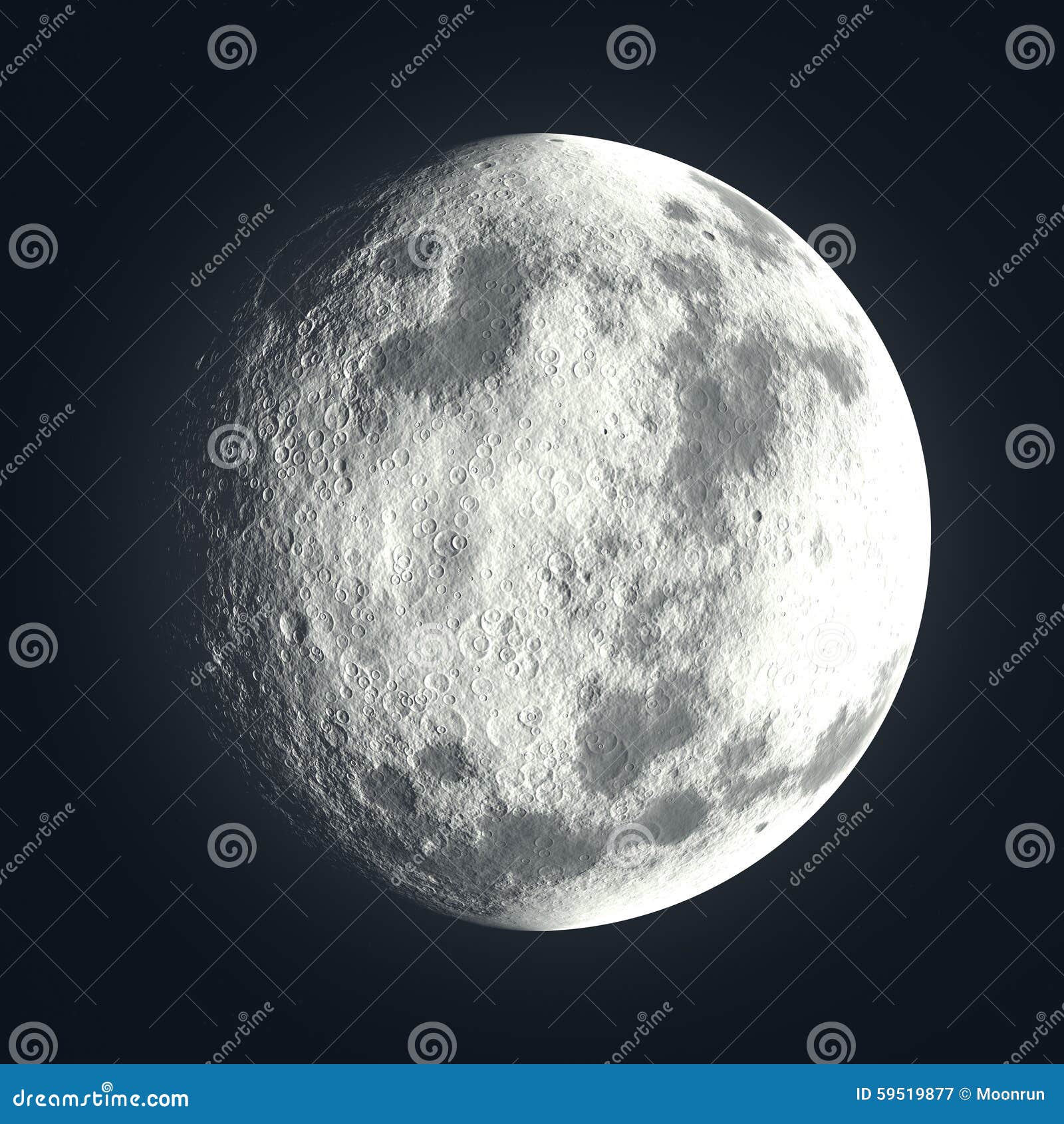 Moon with lunar craters stock illustration. Illustration of craters ...