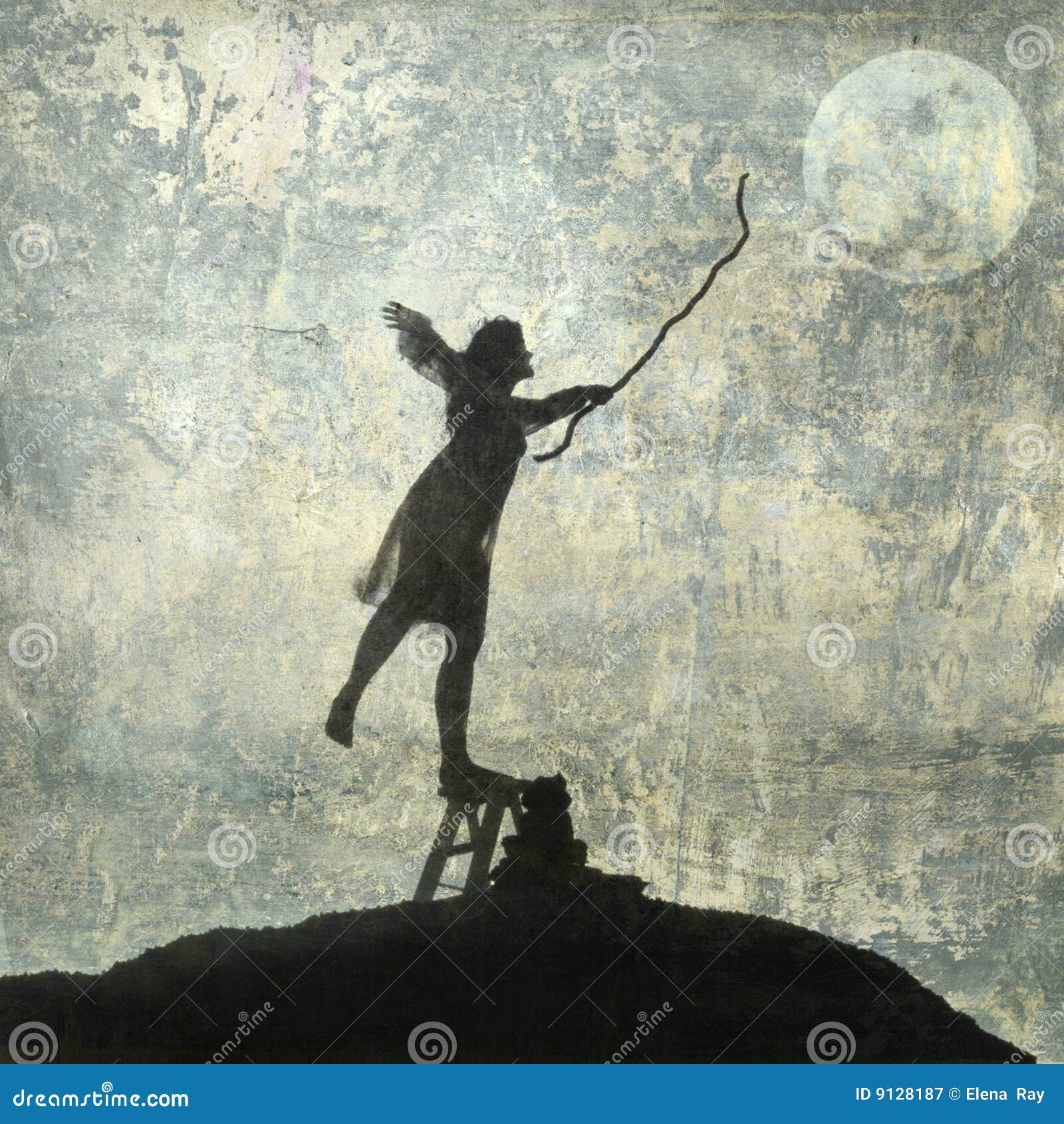 Moon Mad stock illustration. Illustration of dreams, hope - 9128187