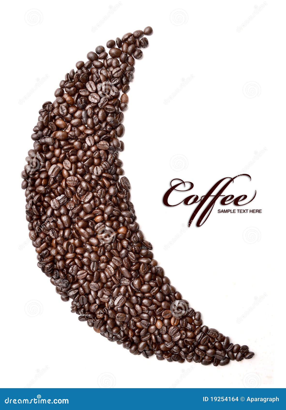 Moon Made of Roasted Coffee on a White Background Stock Photo - Image ...