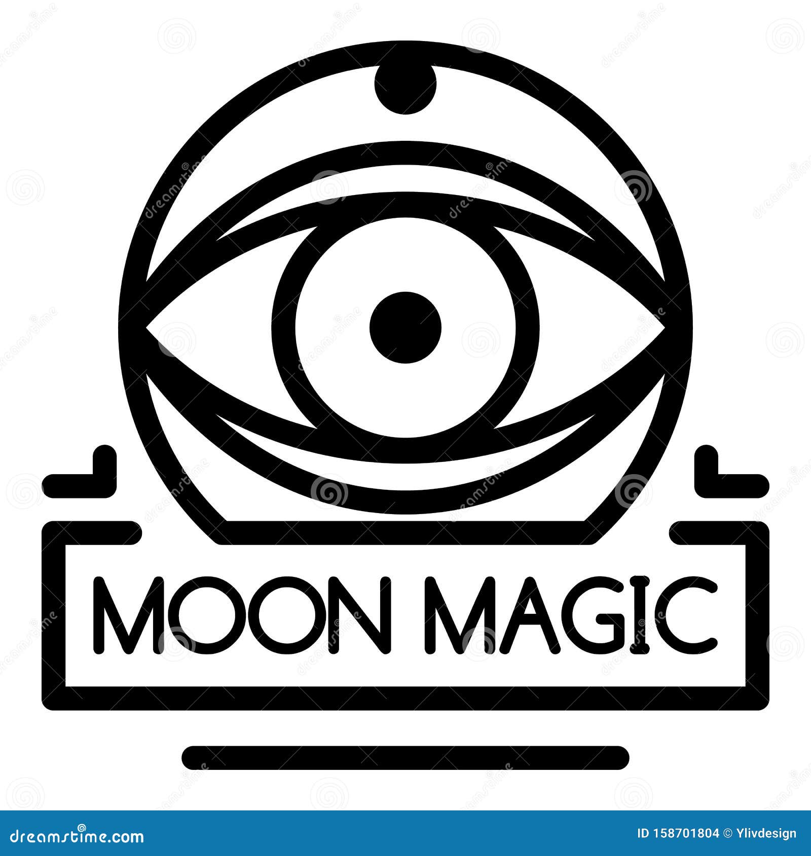 Moon Magic Icon, Outline Style Stock Vector - Illustration of occult ...
