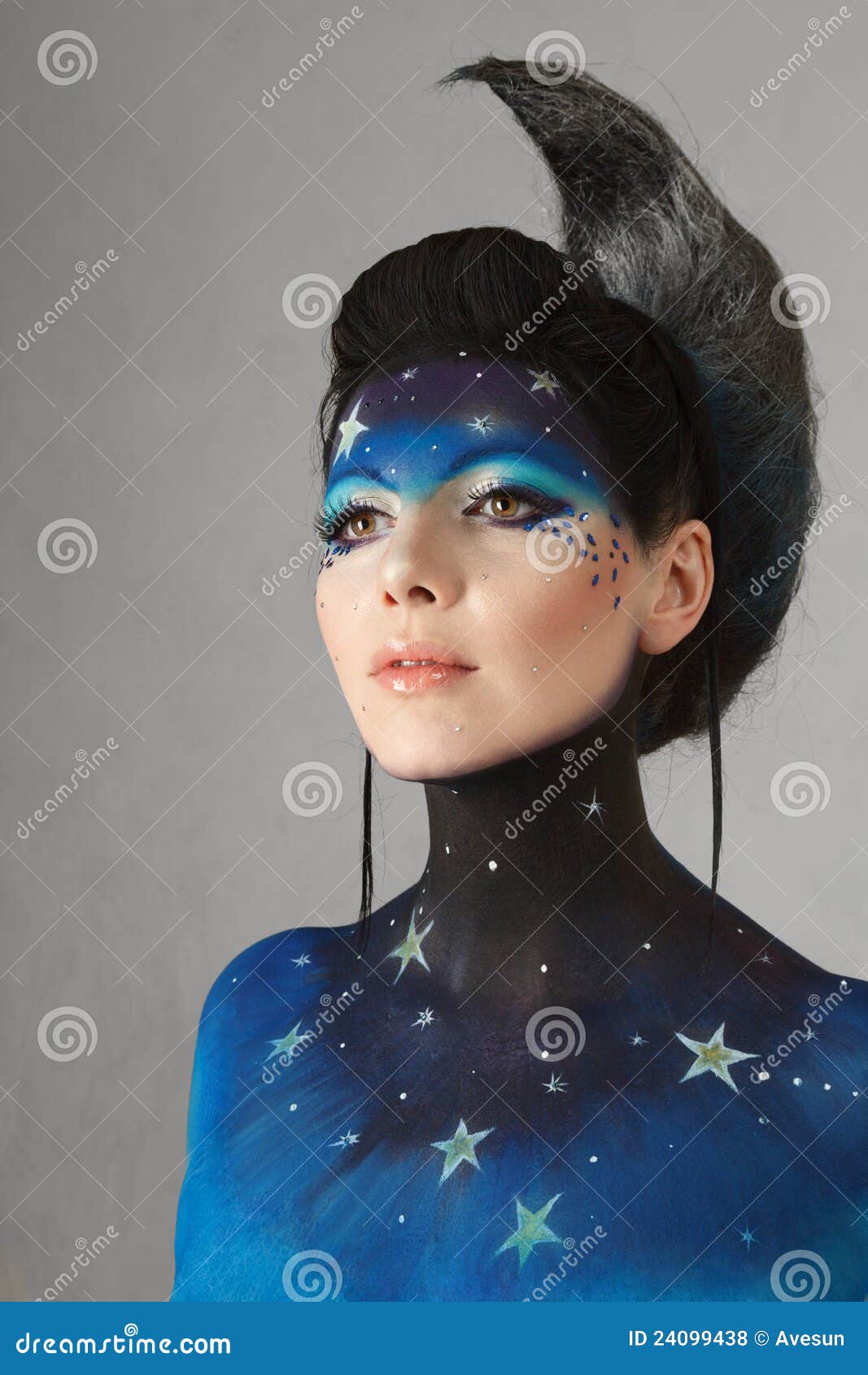 Moon make-up stock photo. Image of body, human, face - 24099438