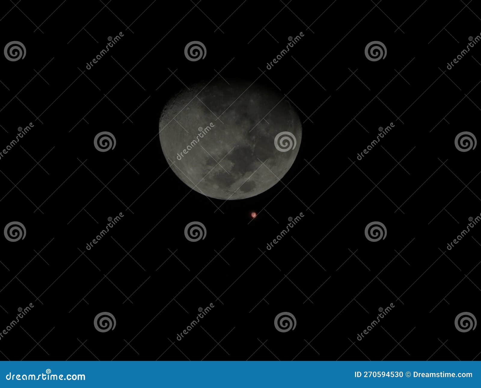 Moon and Mars together stock photo. Image of night, moon - 270594530