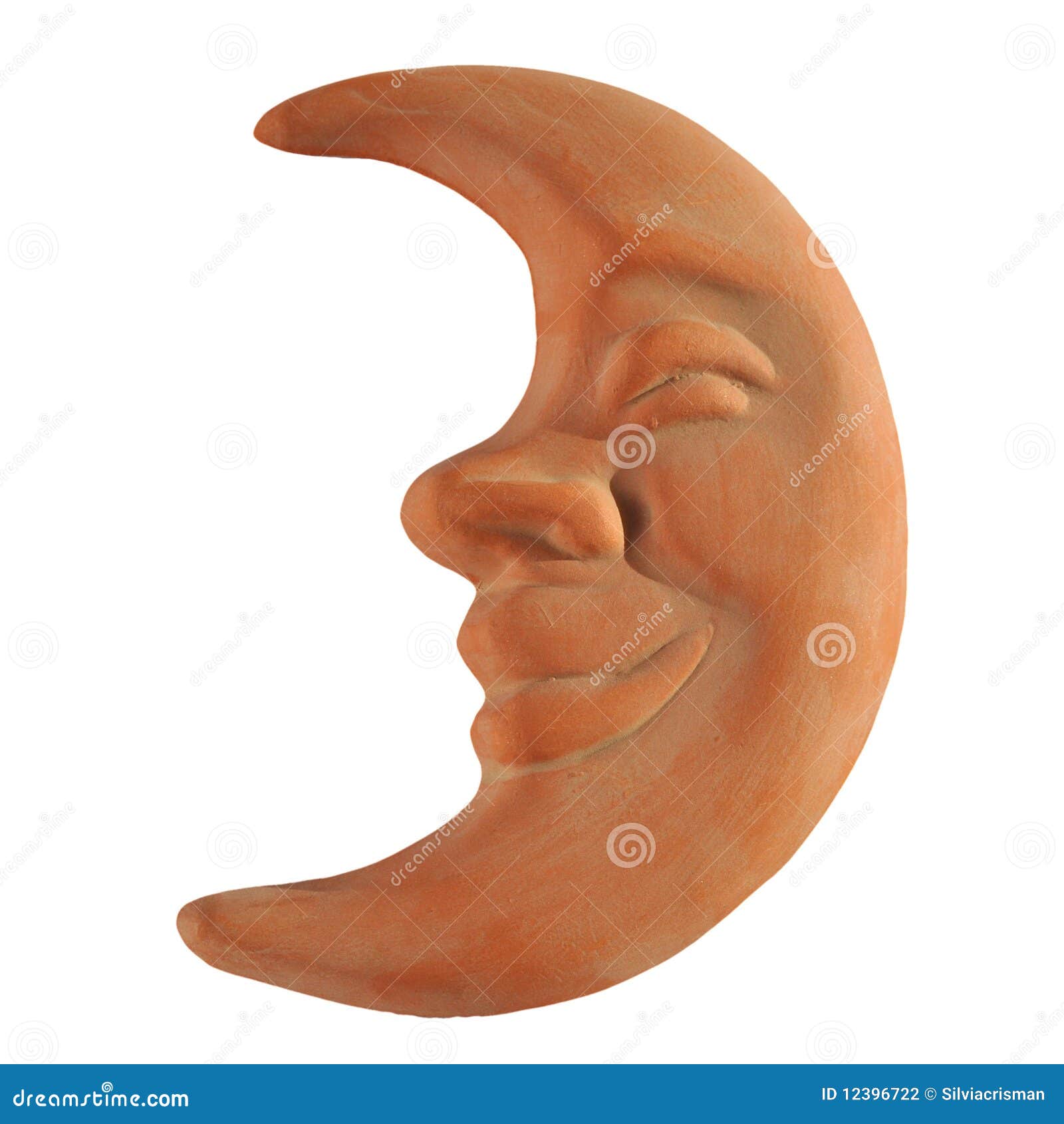 Moon mask stock photo. Image of clay, isolated, white - 12396722