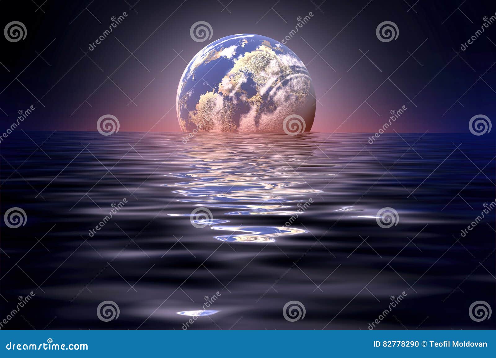 Moon mirrored in water stock photo. Image of earth, definition - 82778290